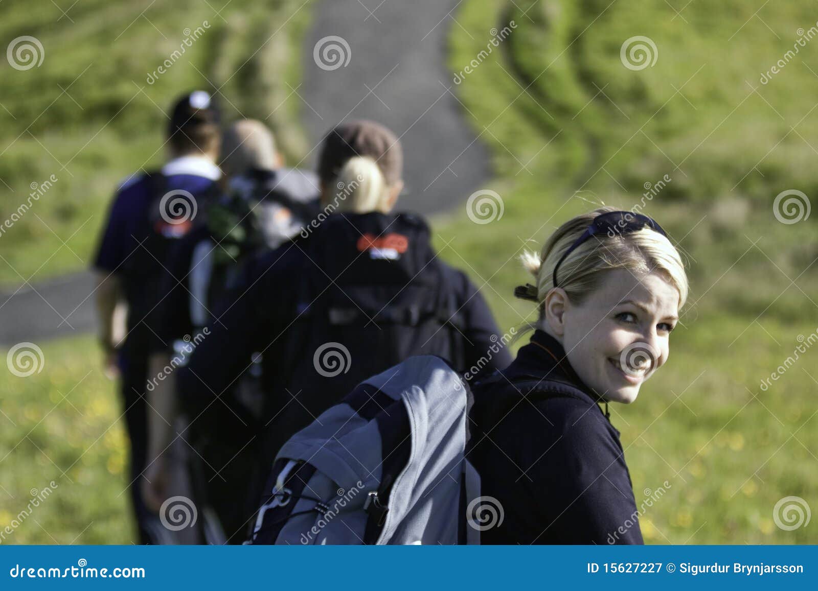 People Hiking On Trail Of Paseo De La Isla, Along Lapataia River ...