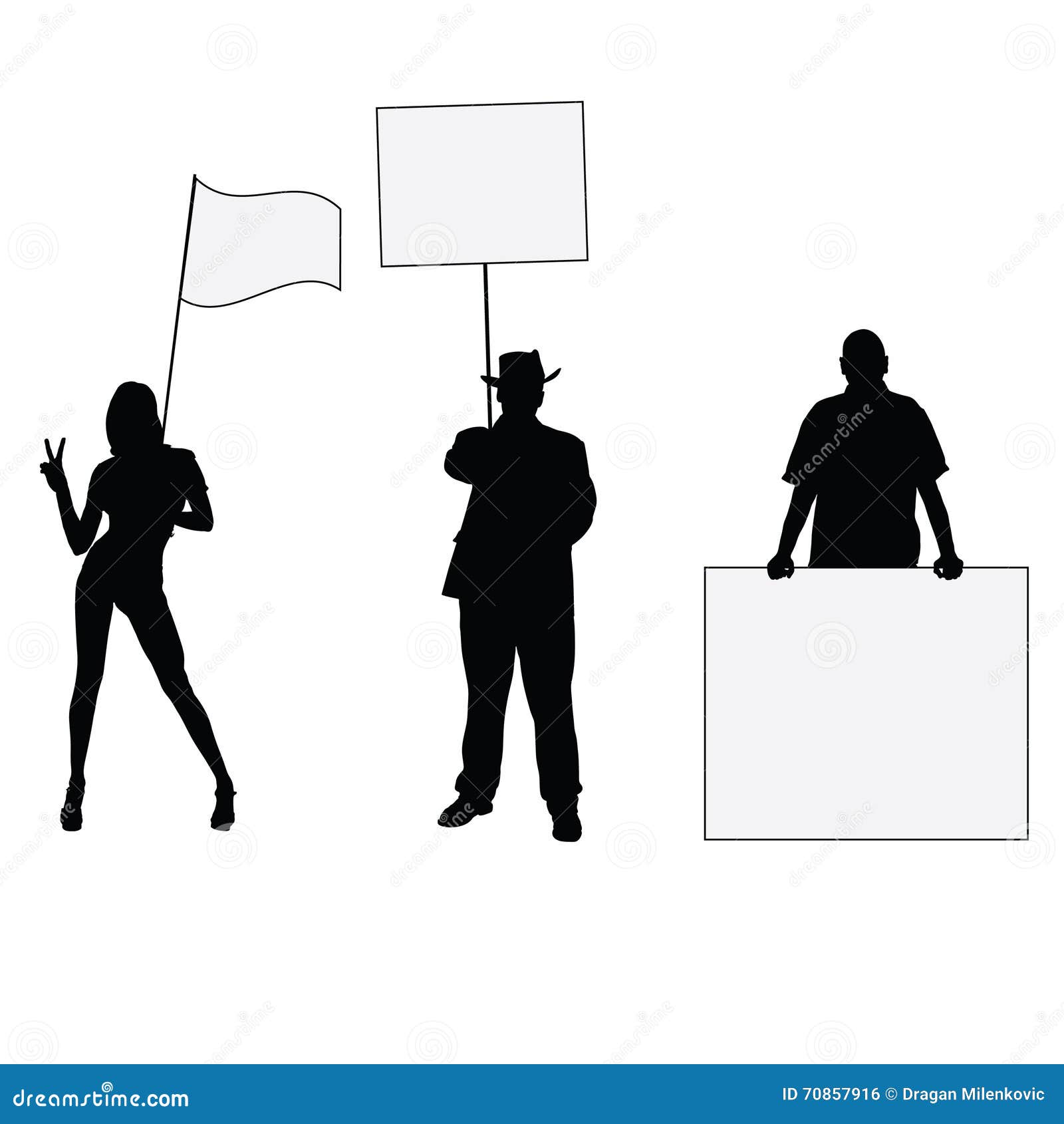 People Hoding Board Art Illustration Stock Vector - Illustration of ...