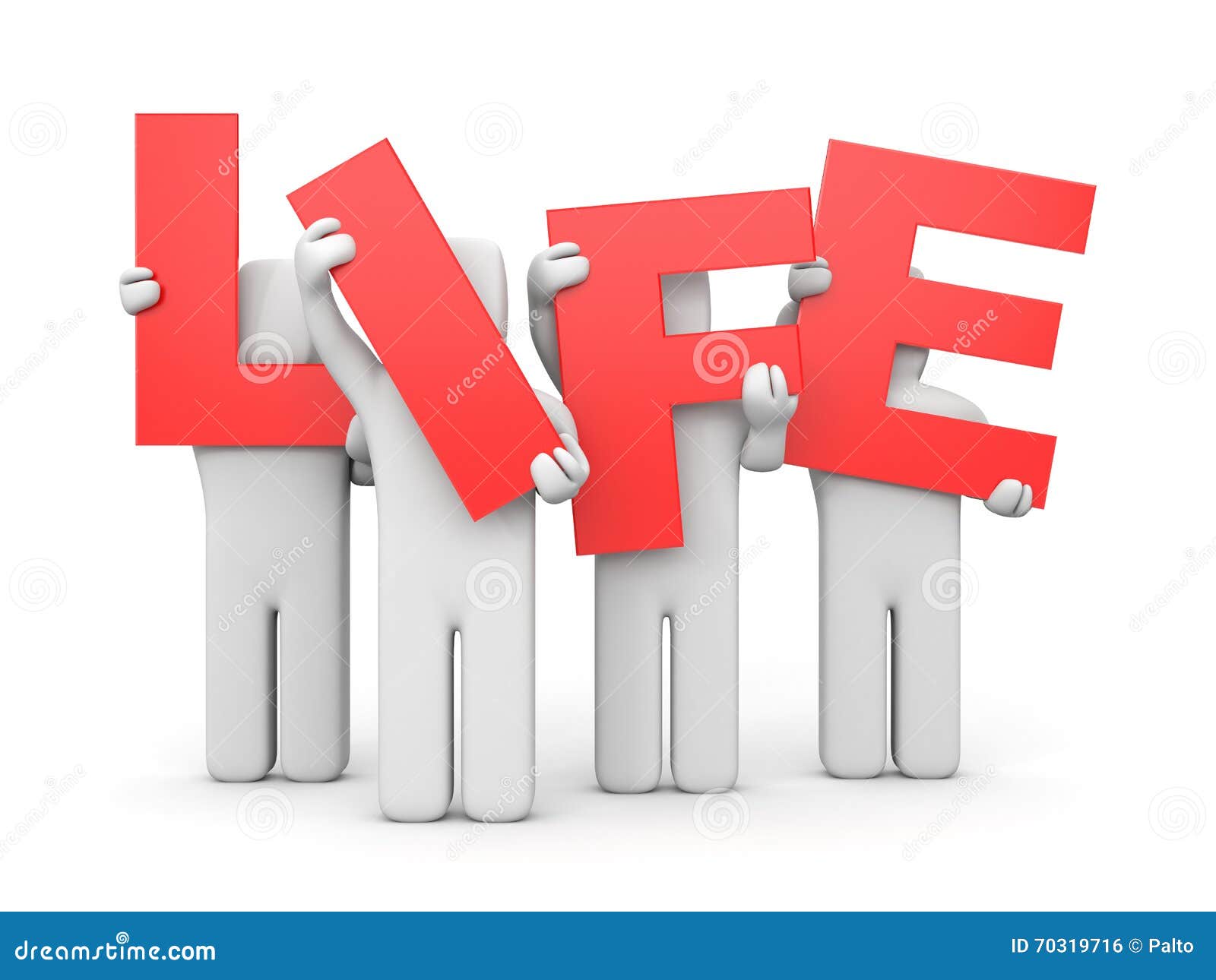 People Hold Letters Forming the Word LIFE. Stock Illustration ...