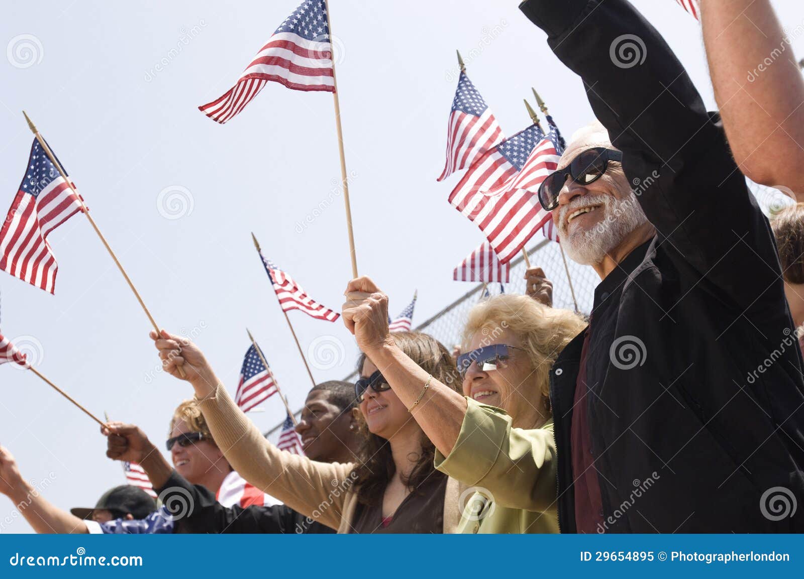 People Holding American Flag during a Rally Stock Image - Image of ...