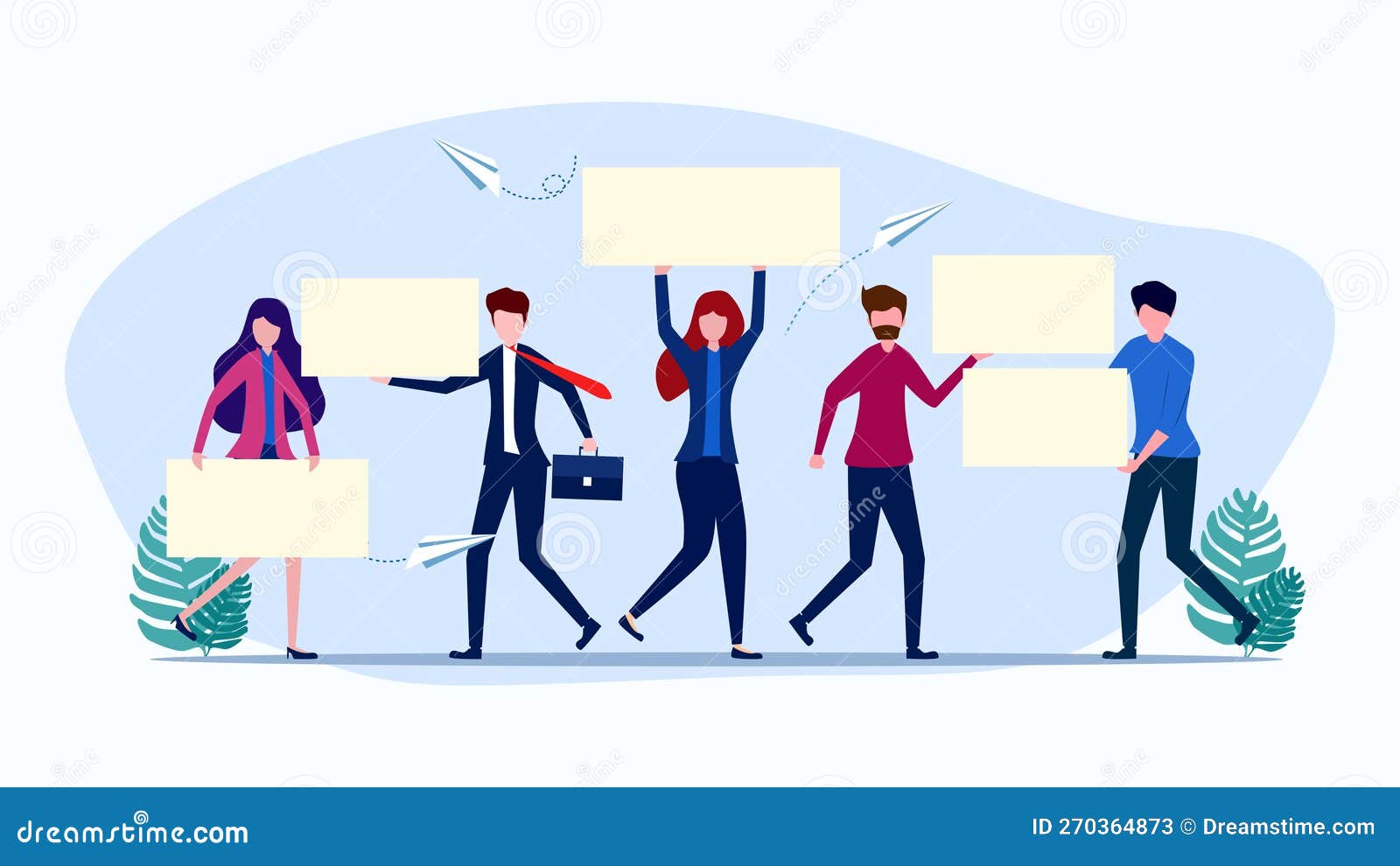 People Holding Blank Placards. Presenting or Expressing an Idea. Space ...