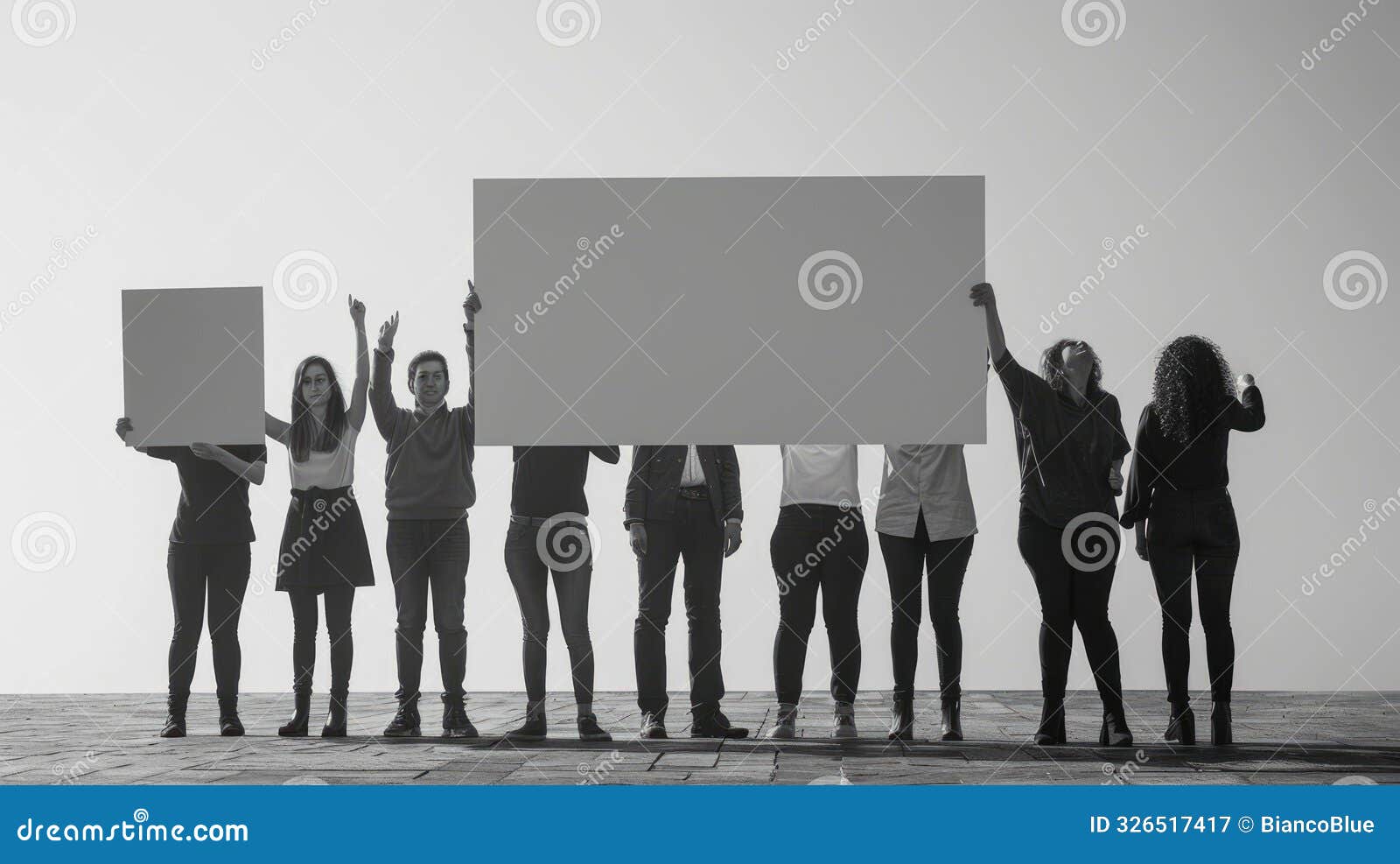 People Holding Blank Signs, Ready To Be Customized with Your Message ...
