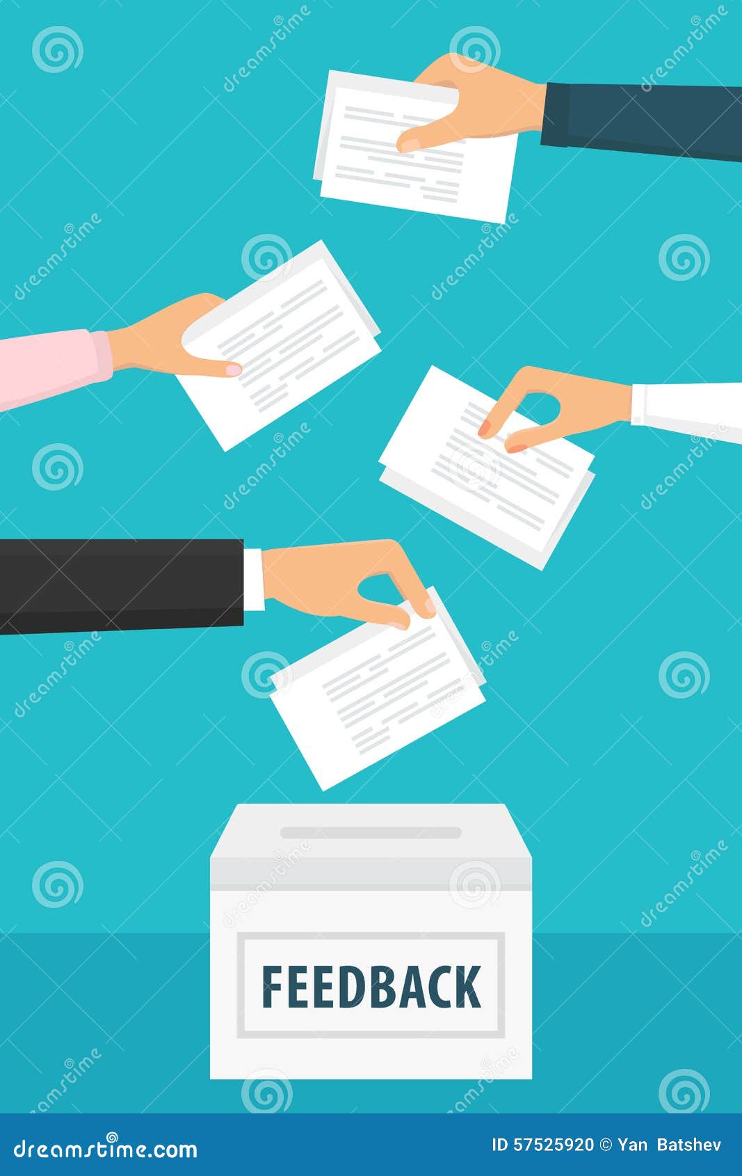 People Holding Feedback Papers and Putting Them into Ballot Box Stock ...