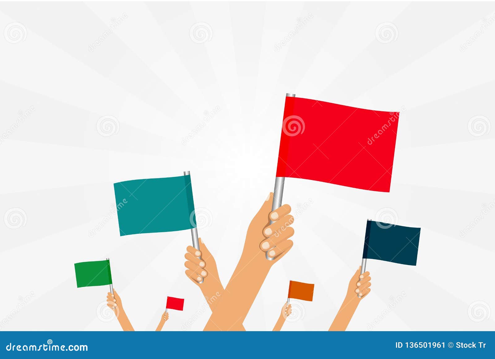 People Holding Flag in Their Hands Stock Vector - Illustration of ...
