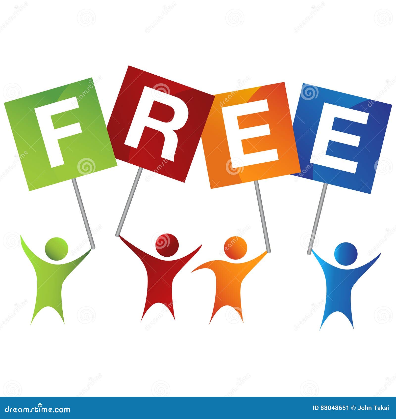 People Holding Free Signs stock vector. Illustration of people - 88048651