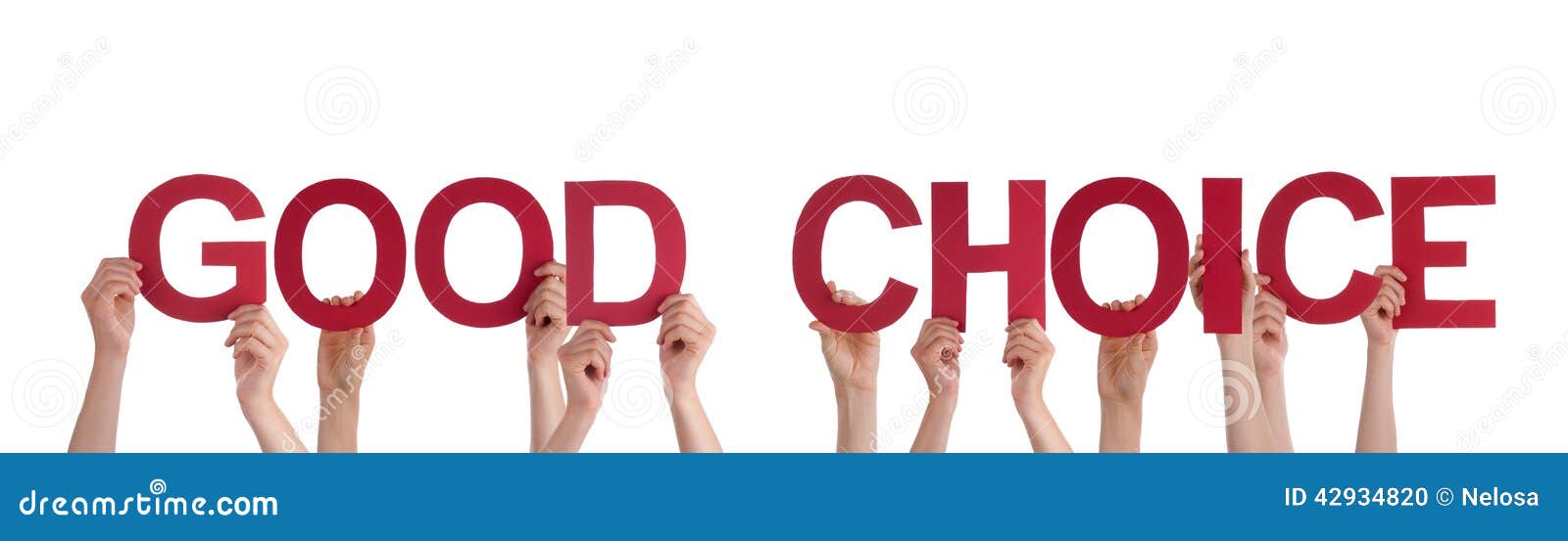 People Holding Good Choice stock photo. Image of award - 42934820