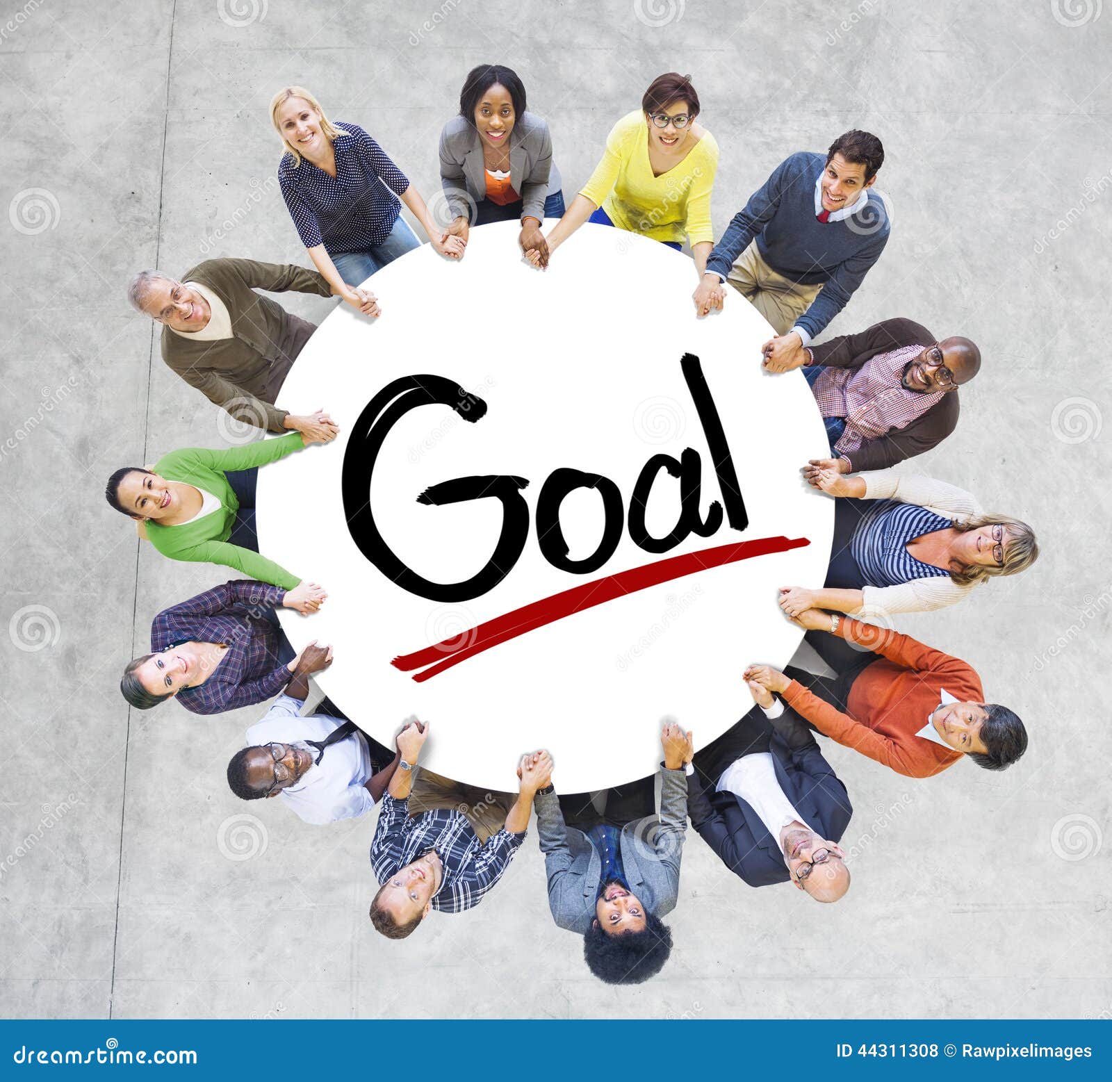 People Holding Hands Around the Word Goal Stock Photo - Image of ...