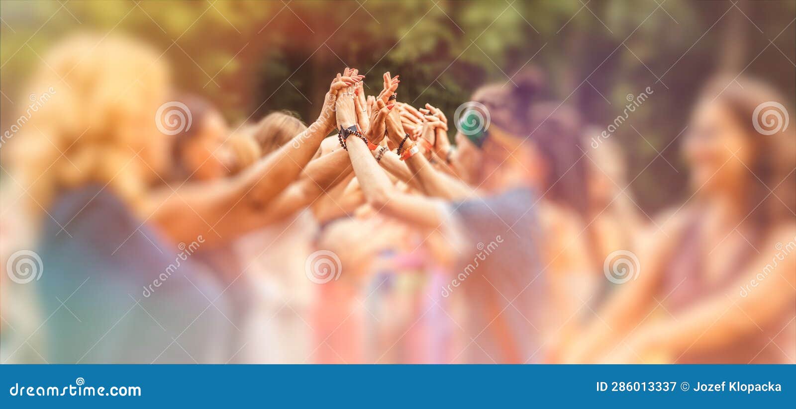 People Holding Hands at a Festival Ceremony. Stock Image - Image of ...