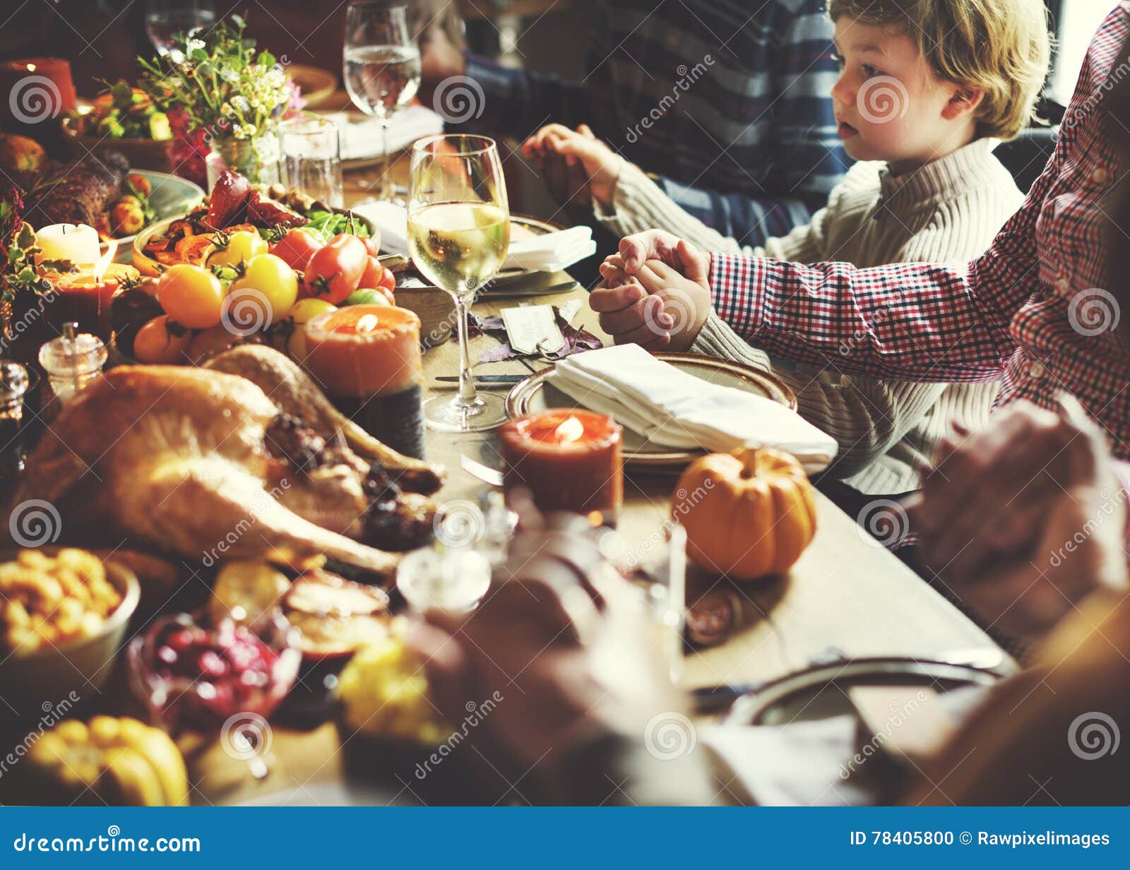 People Holding Hands Praying Thanksgiving Celebration Concept Stock ...