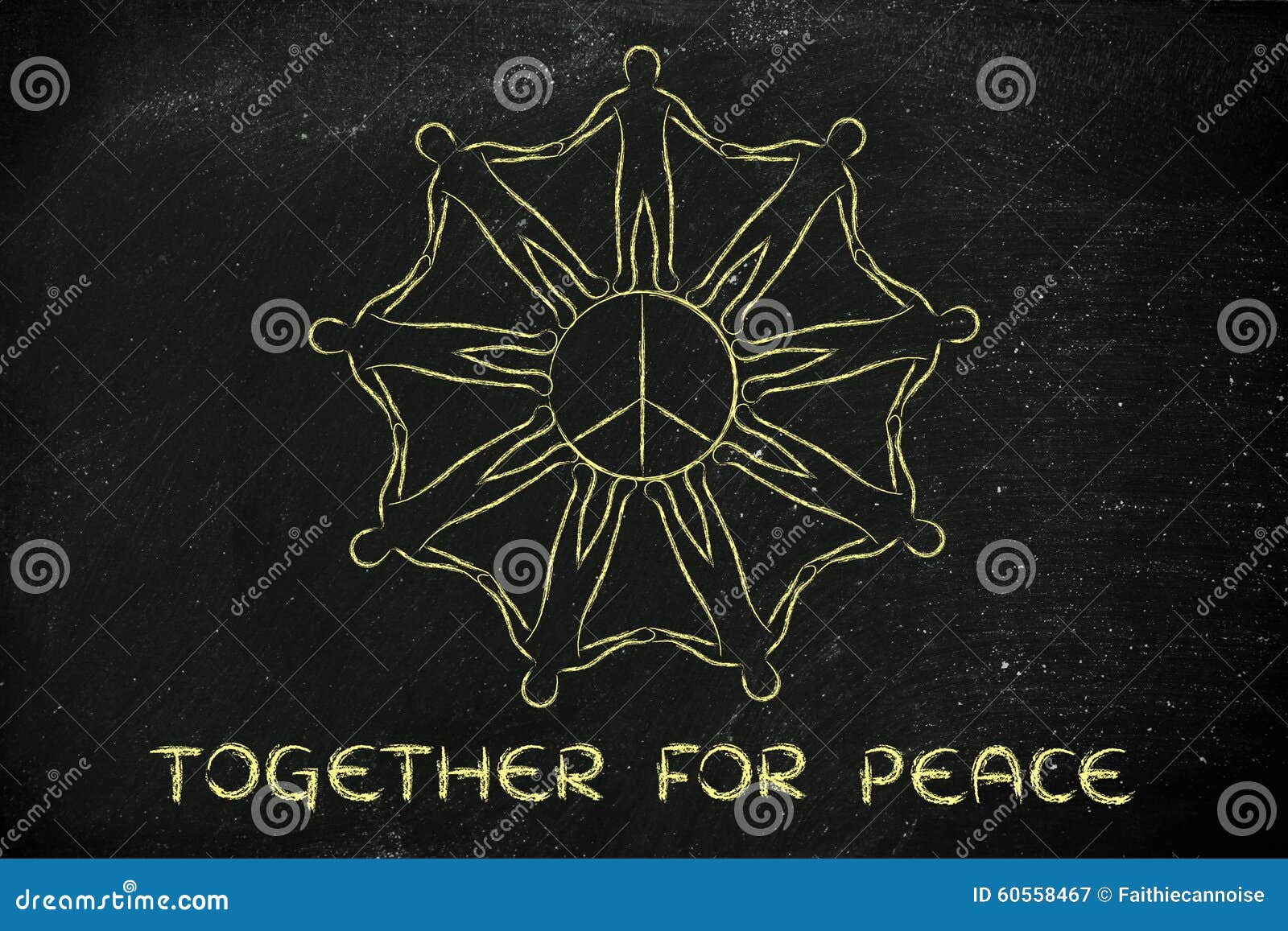 People Holding Hands, Together for Peace Stock Illustration ...