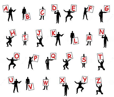 People Holding Letters of Alphabet Stock Vector - Illustration of ...