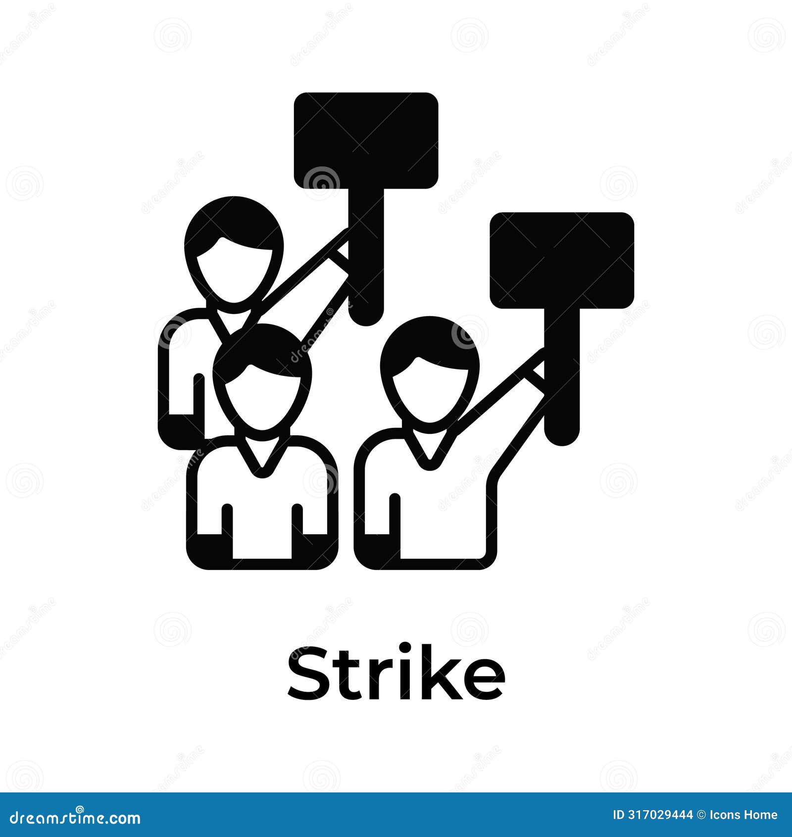 People Holding Placards Showing Concept Icon of Strike, Demonstration ...