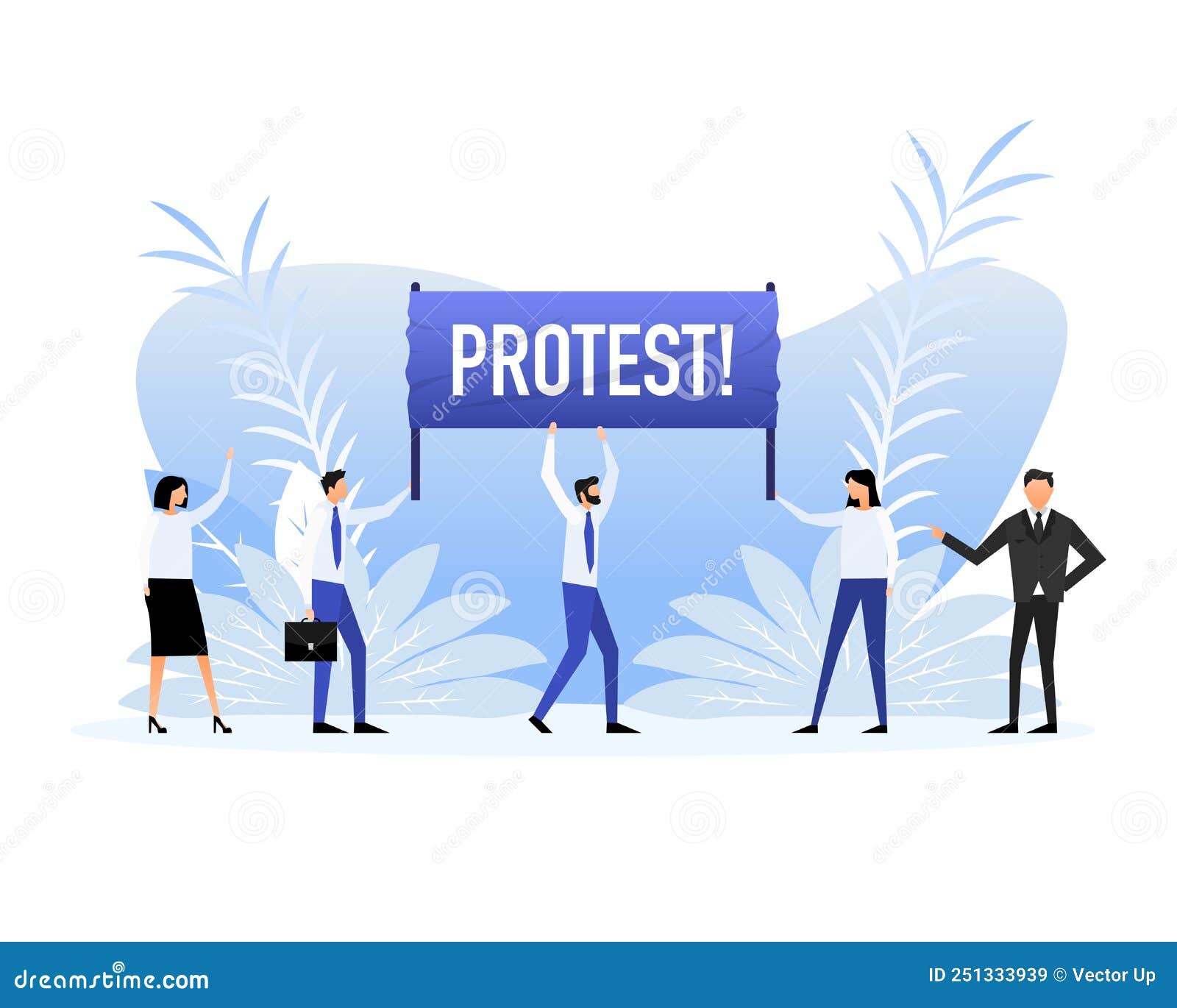 People Holding a Poster with Text Protest. Vector Illustration. Stock ...