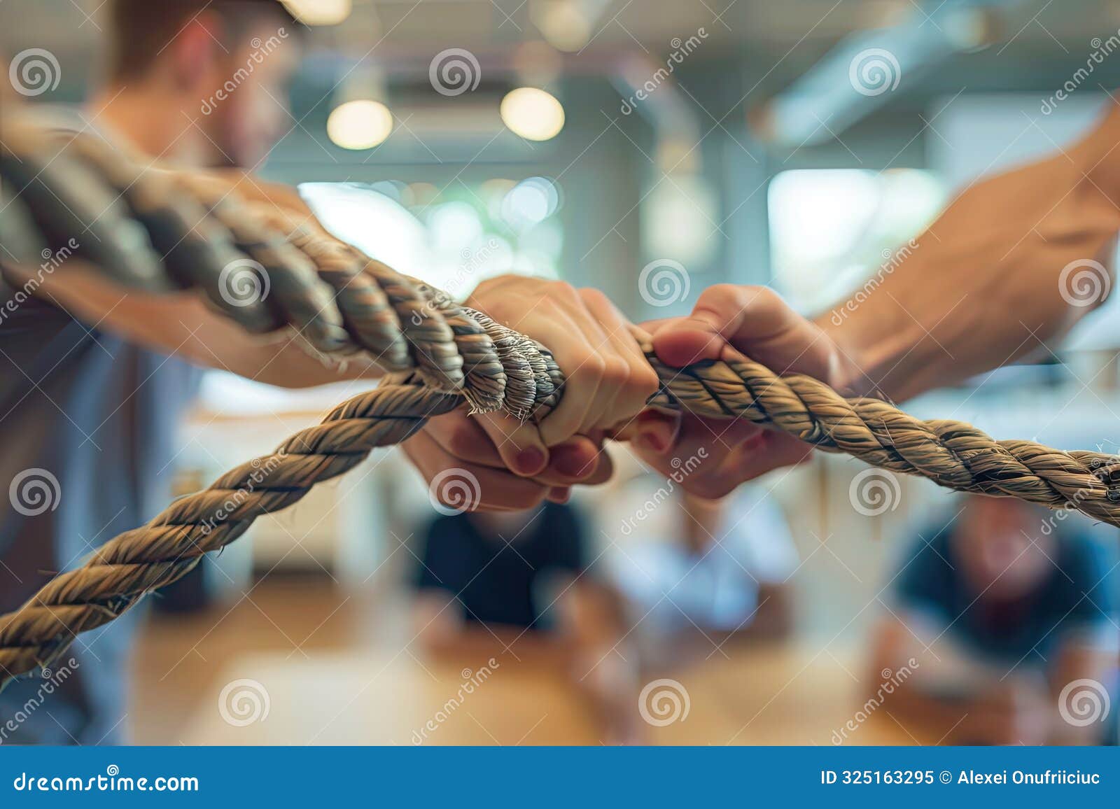 People Holding a Rope Together for a Common Purpose Stock Image - Image ...