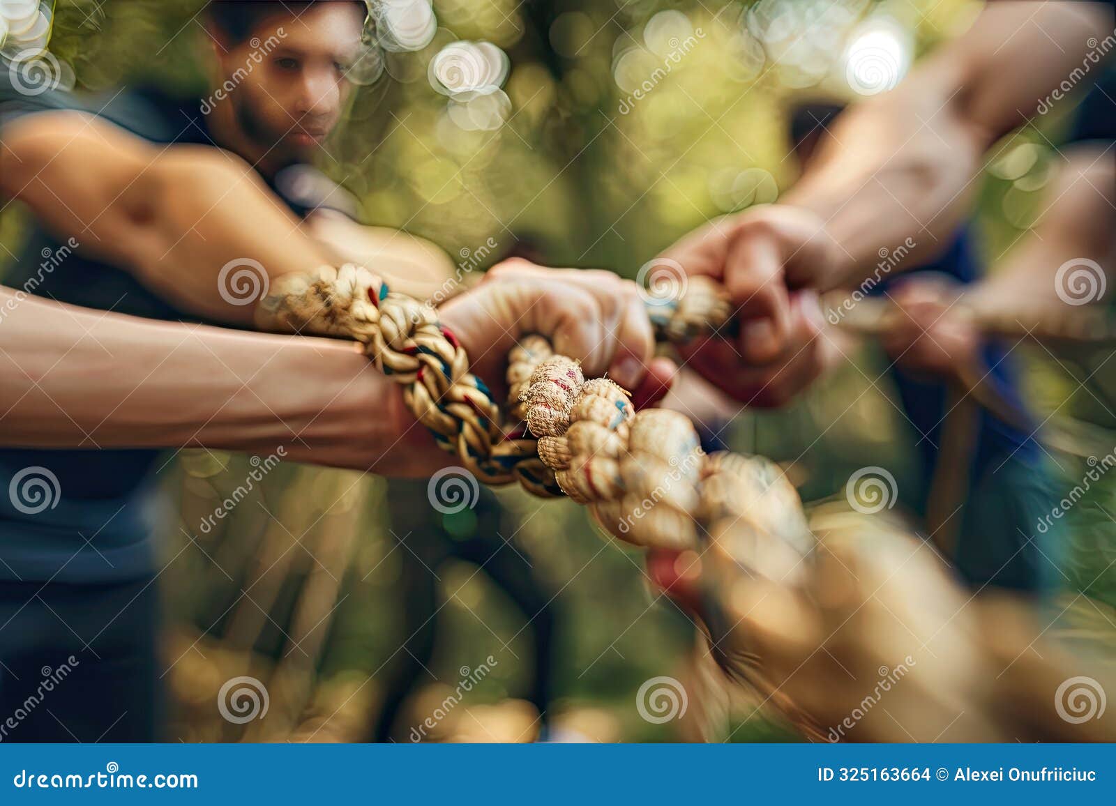 People Holding a Rope Together for a Common Purpose Stock Photo - Image ...