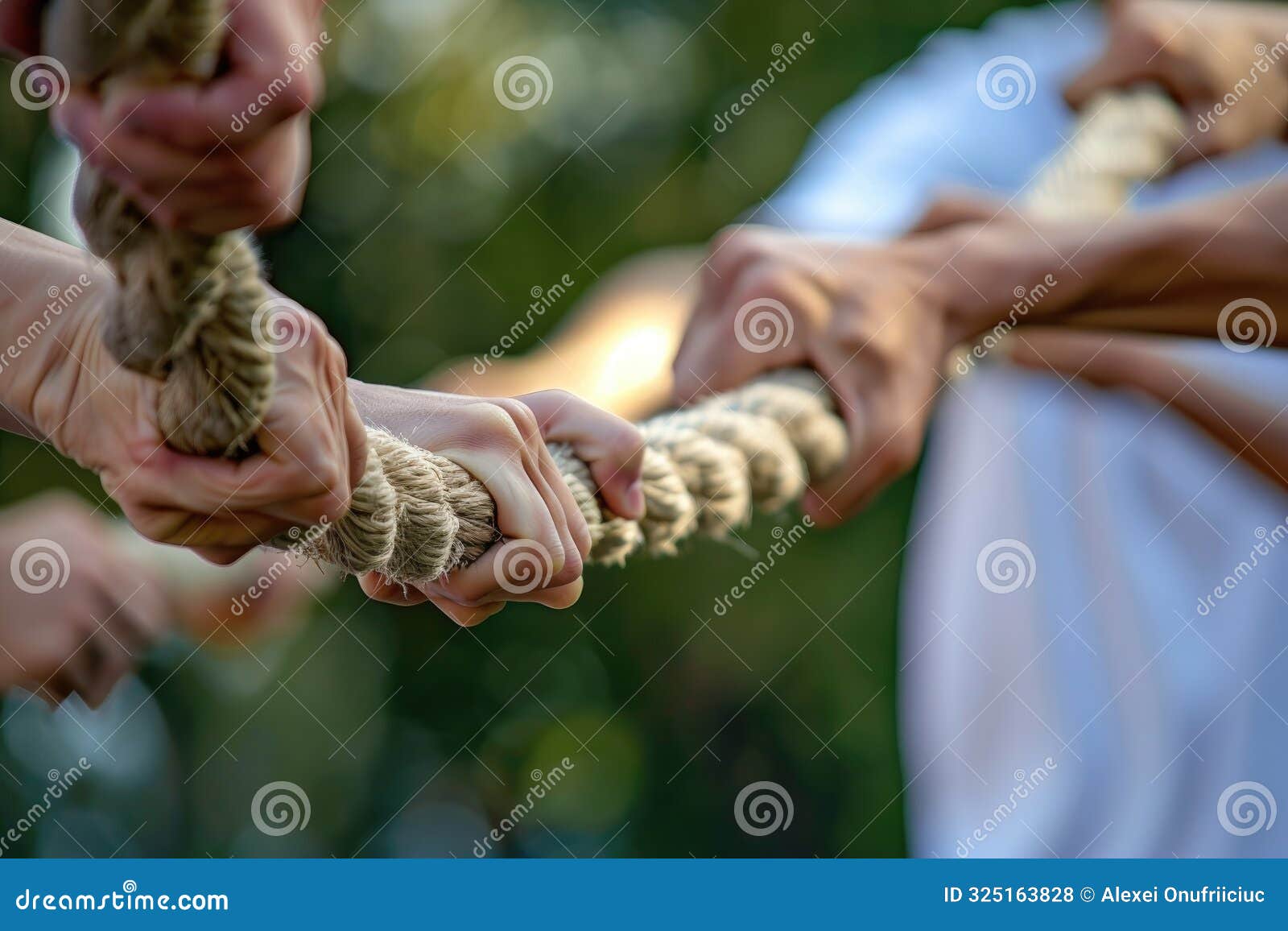 People Holding a Rope Together for a Common Purpose Stock Photo - Image ...