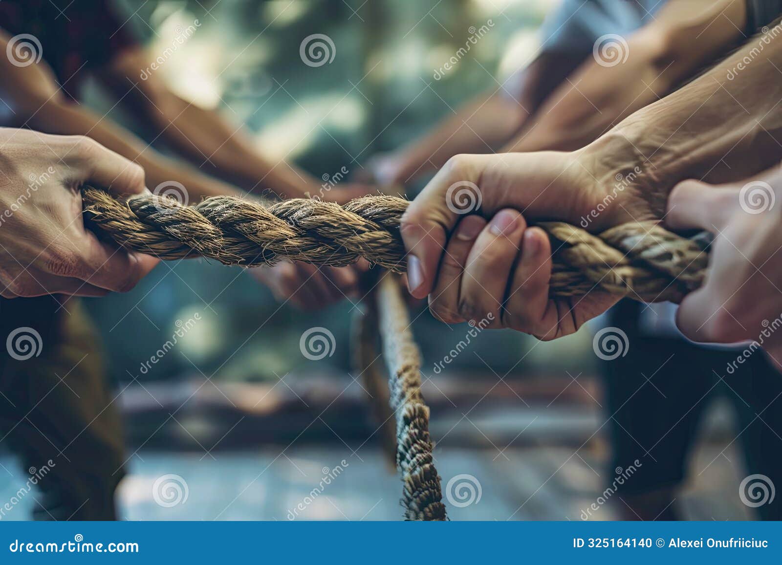 People Holding a Rope Together for a Common Purpose Stock Photo - Image ...