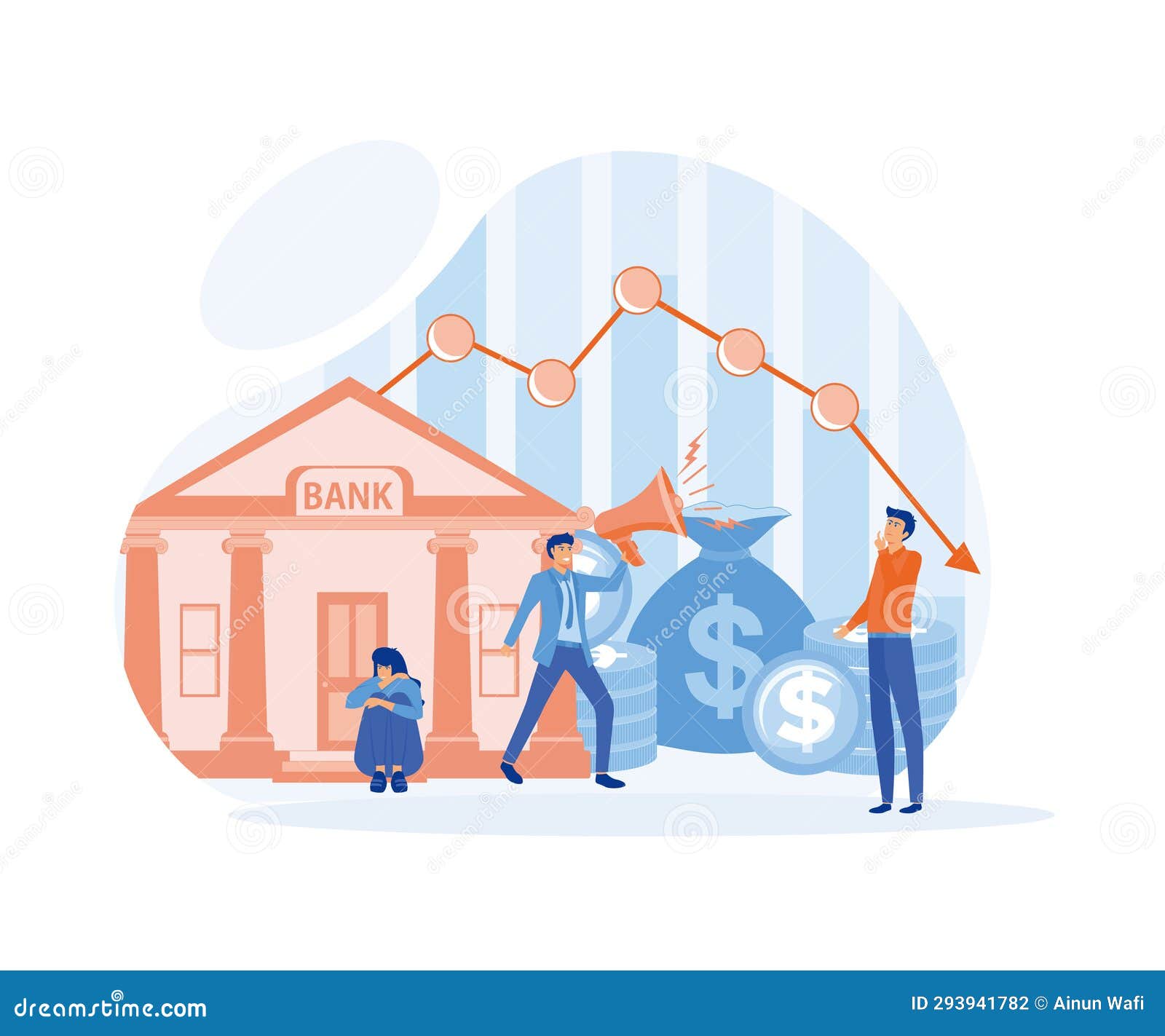 People are Hostages of Financial Instability, Stock Vector ...