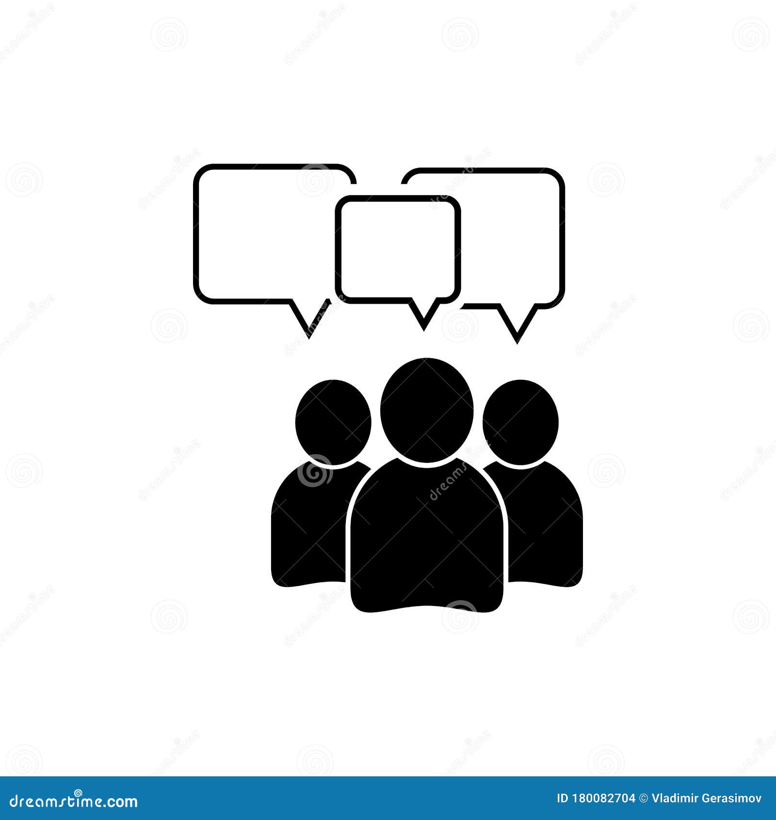 People Icon Dialog Speech Bubble Stock Illustration - Illustration of ...