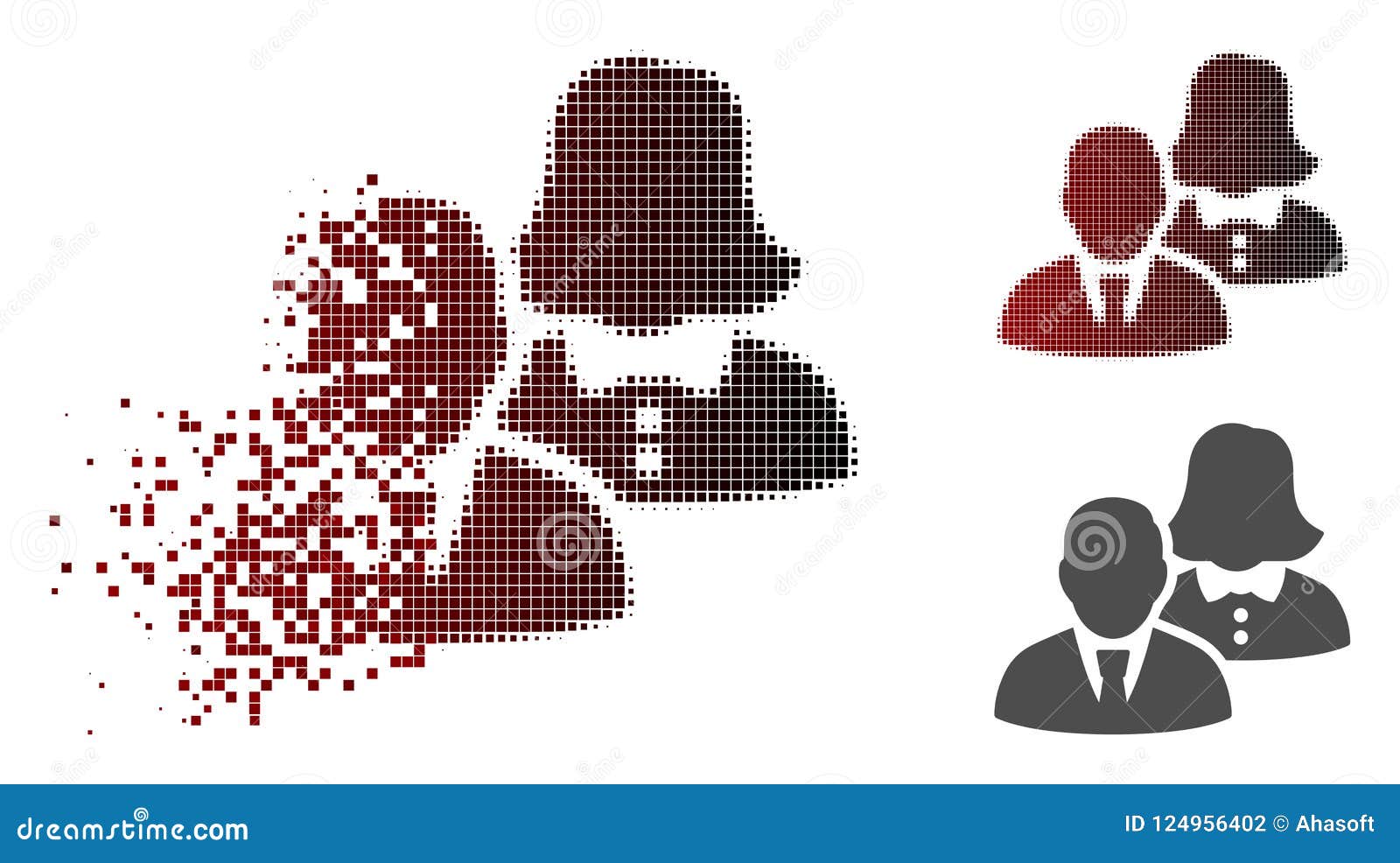 Disappearing Dot Halftone People Icon Stock Vector - Illustration of ...