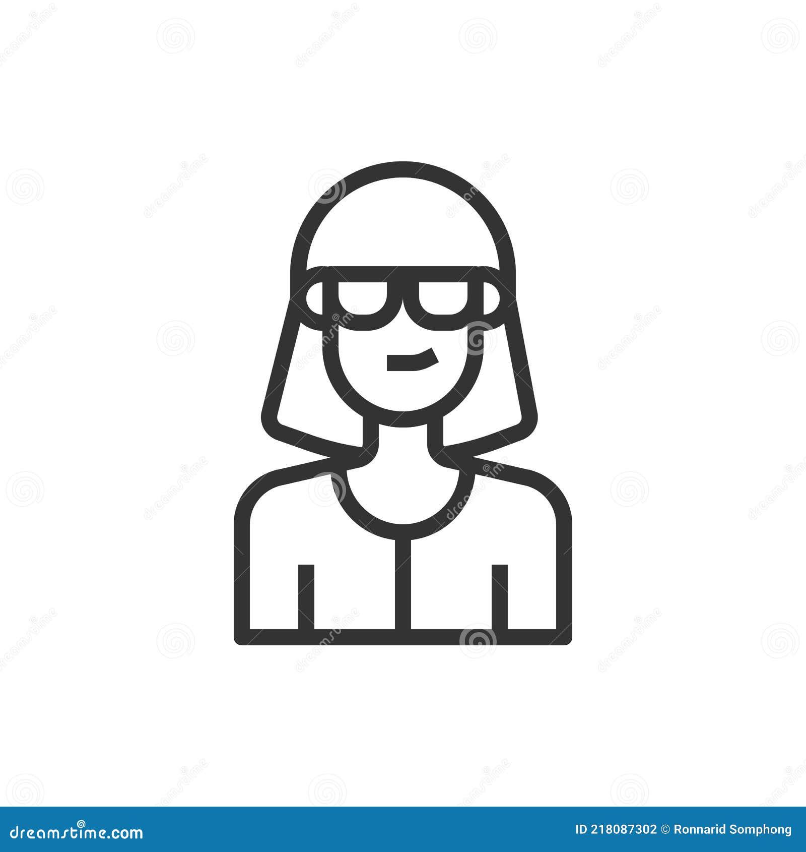People Icon Girl Glasses Vector Illustration Stock Vector ...