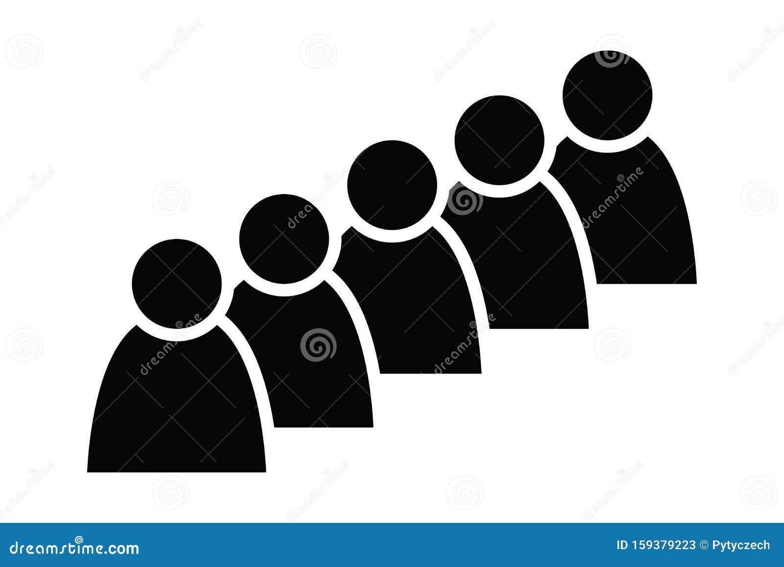 5 People Icon. Group of Persons. Simplified Human Pictogram Stock ...