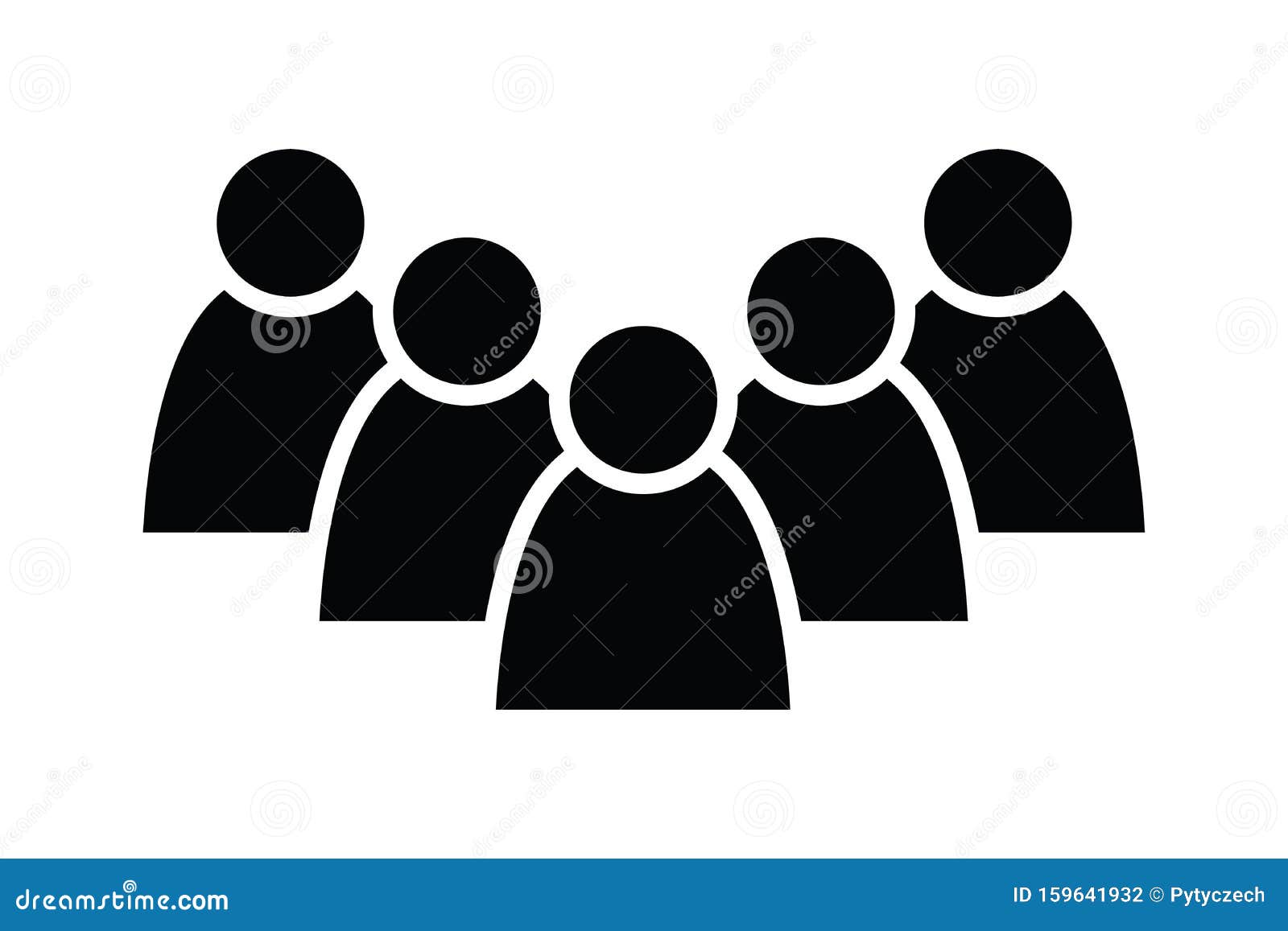 5 People Icon. Group of Persons. Simplified Human Pictogram Stock ...