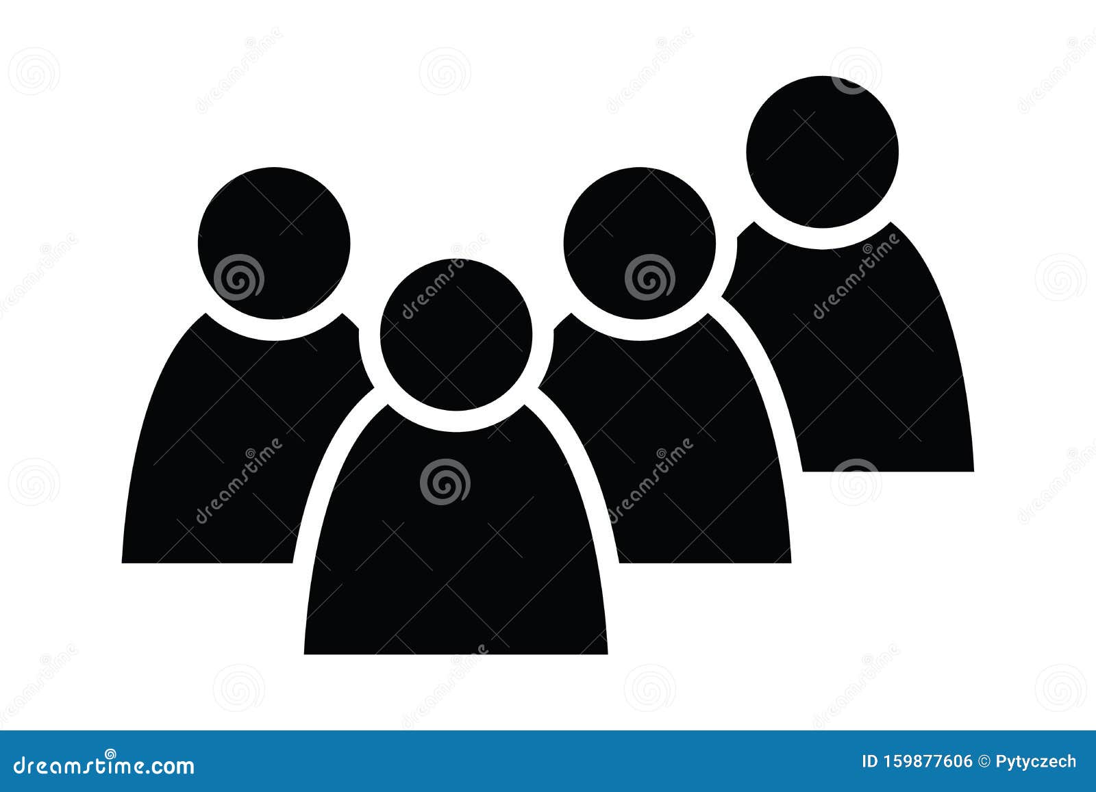 4 People Icon. Group of Persons. Simplified Human Pictogram Stock ...