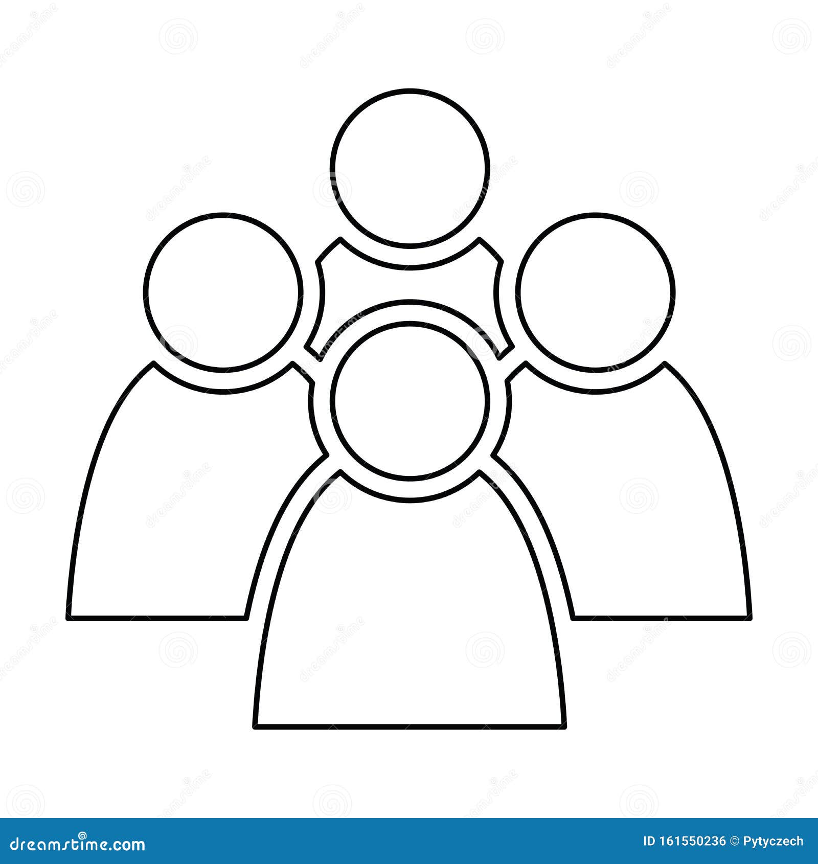 4 People Icon. Group of Persons. Simplified Human Pictogram Stock ...