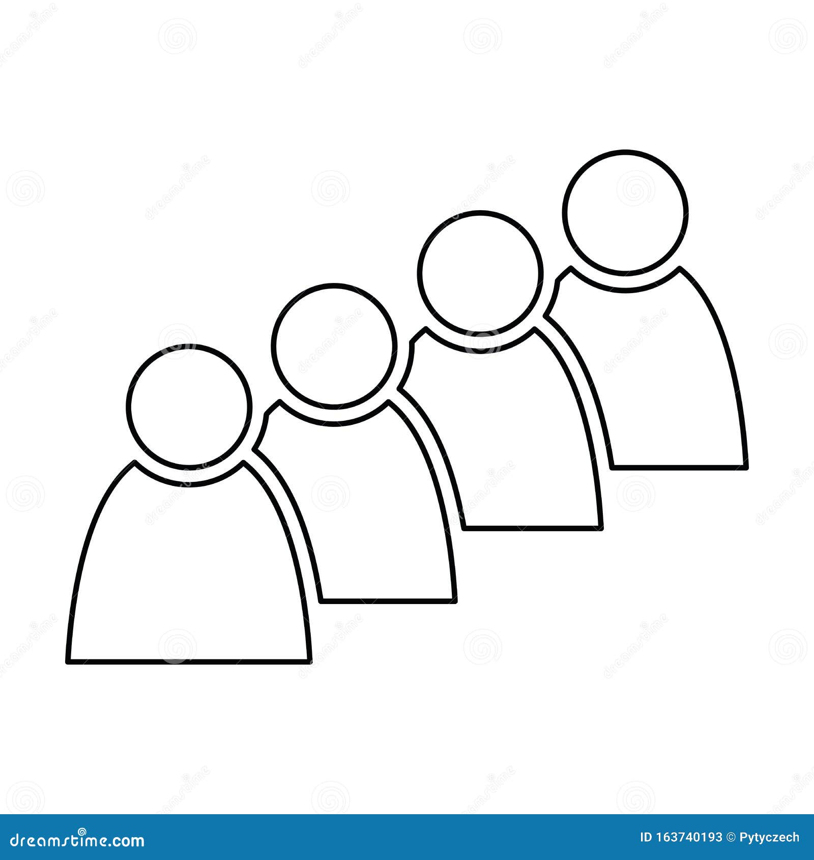 4 People Icon. Group of Persons. Simplified Human Pictogram Stock ...