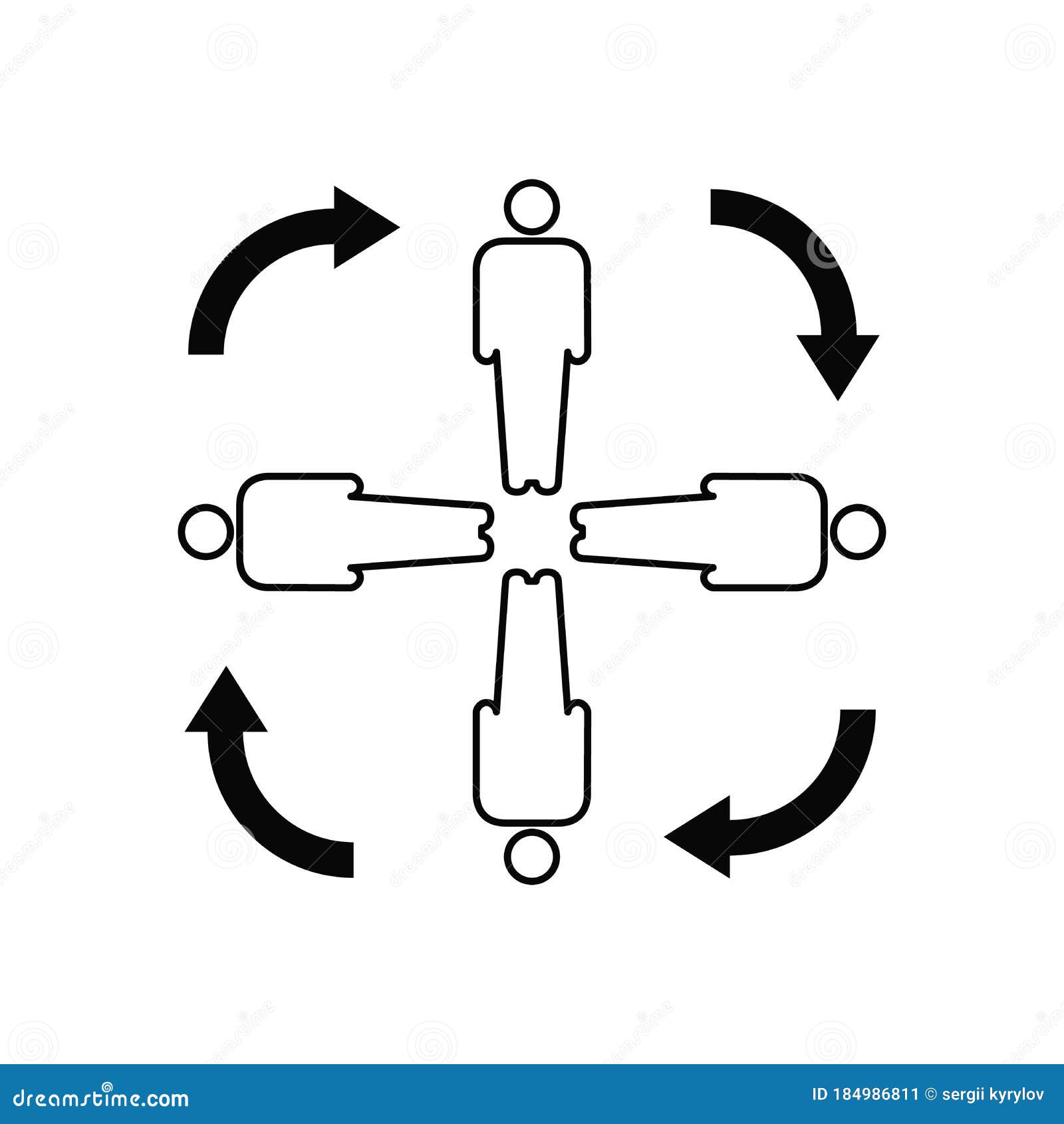 4 People Icon. Group of Persons. Simplified Human Pictogram Stock ...