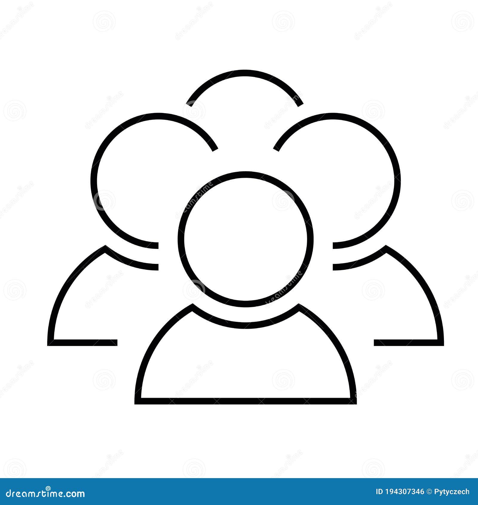 4 People Icon. Group of Persons. Simplified Human Pictogram Stock ...