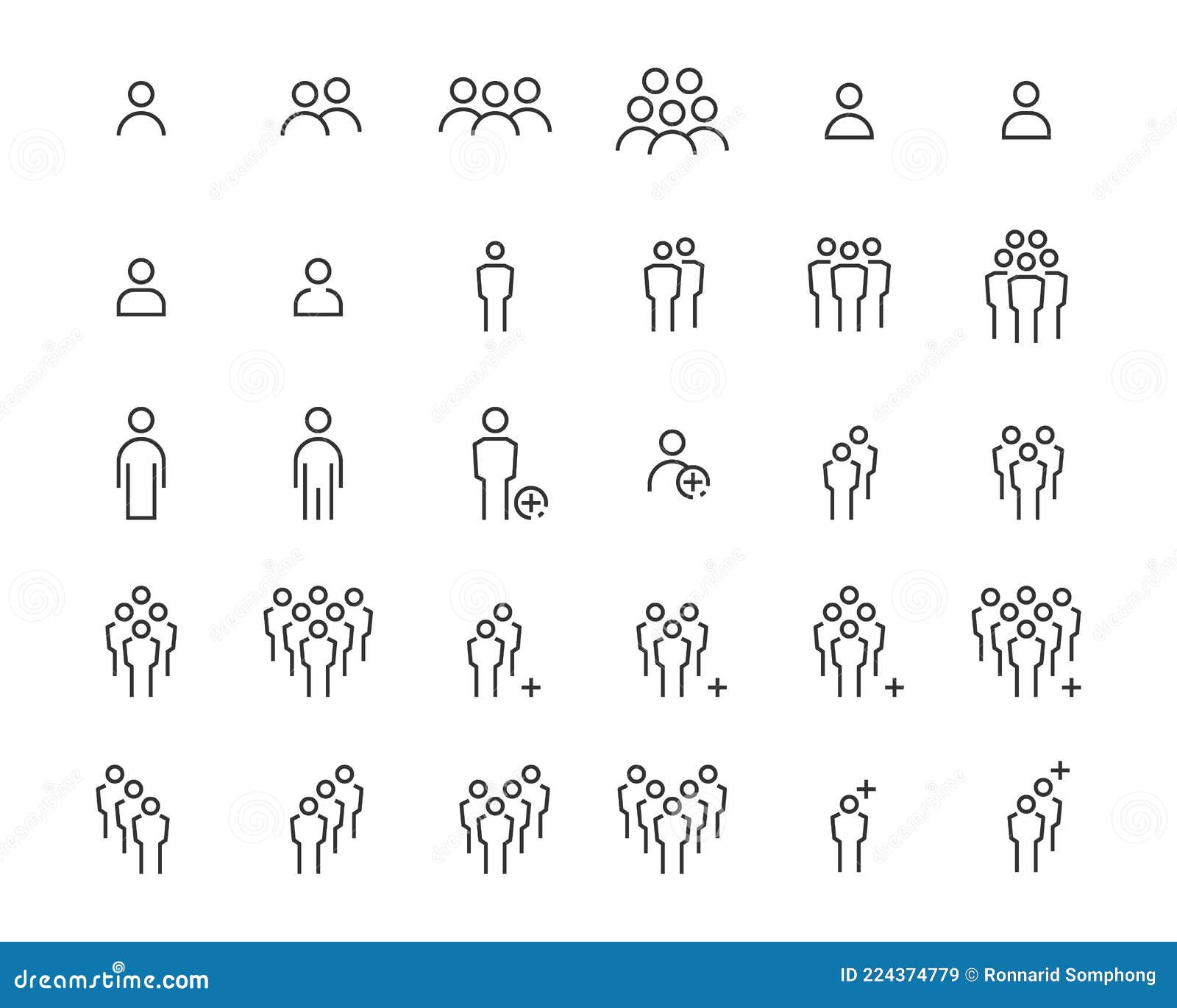 People Icon Line Person Vector Stock Vector - Illustration of meeting ...
