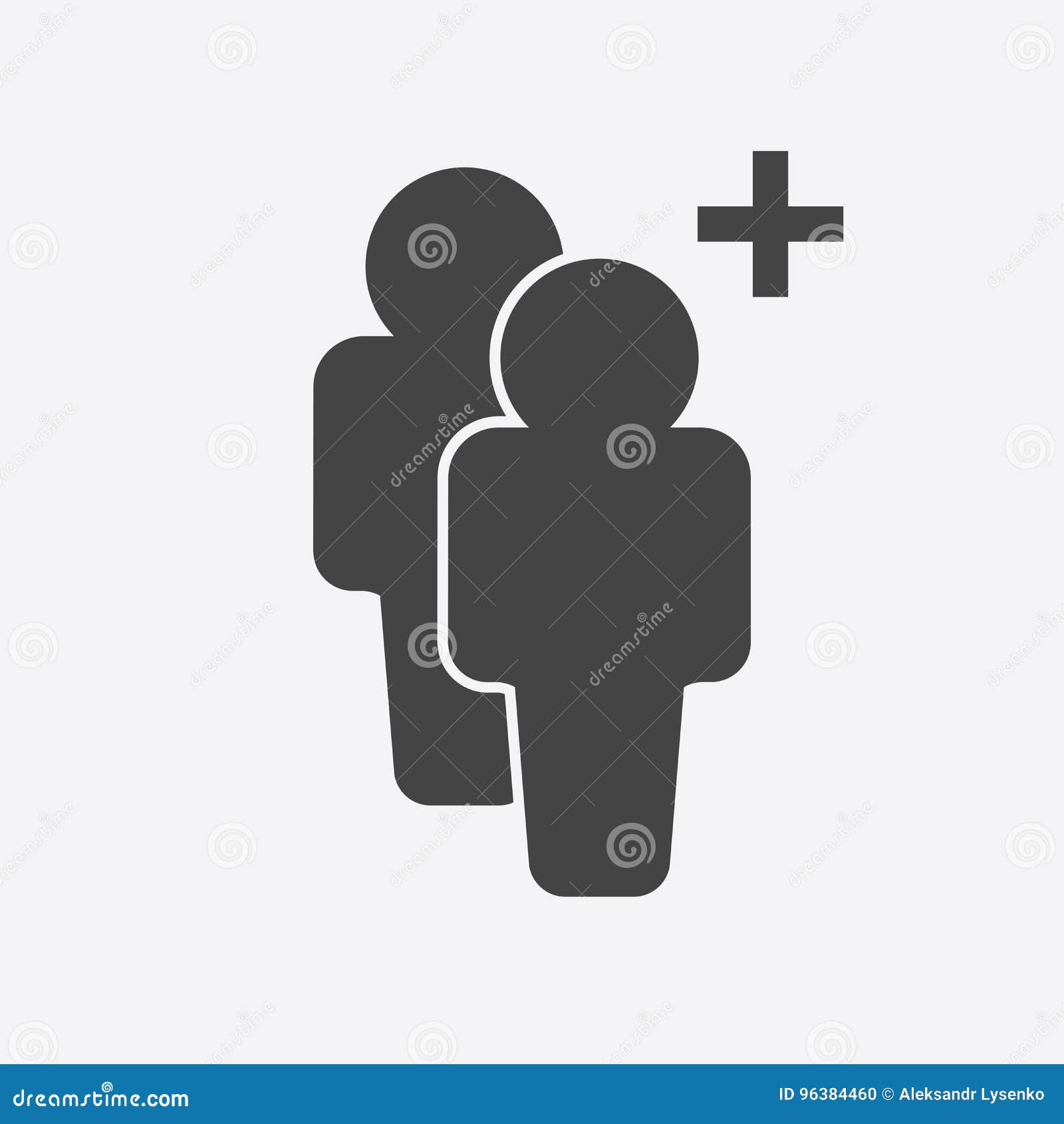 People Icon with Plus Glyph. Flat Vector Illustration Stock Vector ...