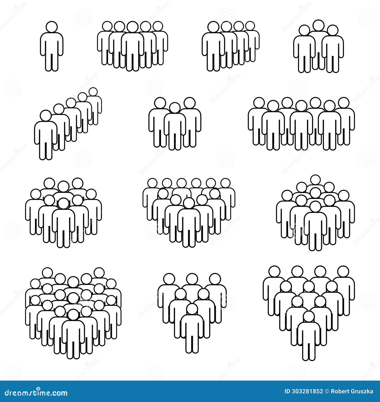 People icon set stock vector. Illustration of icon, black - 303281852