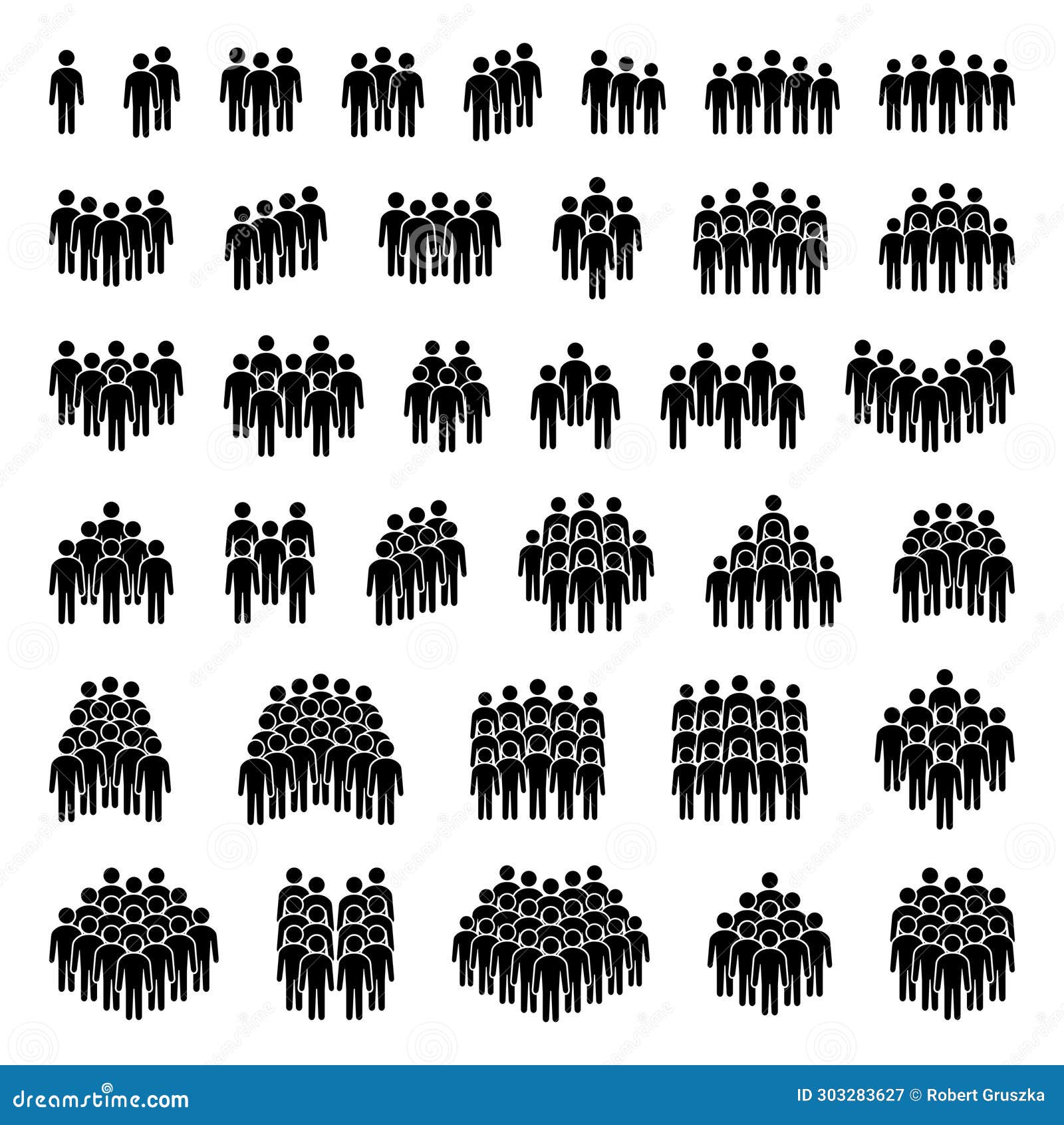 People icon set stock vector. Illustration of team, neutral - 303283627