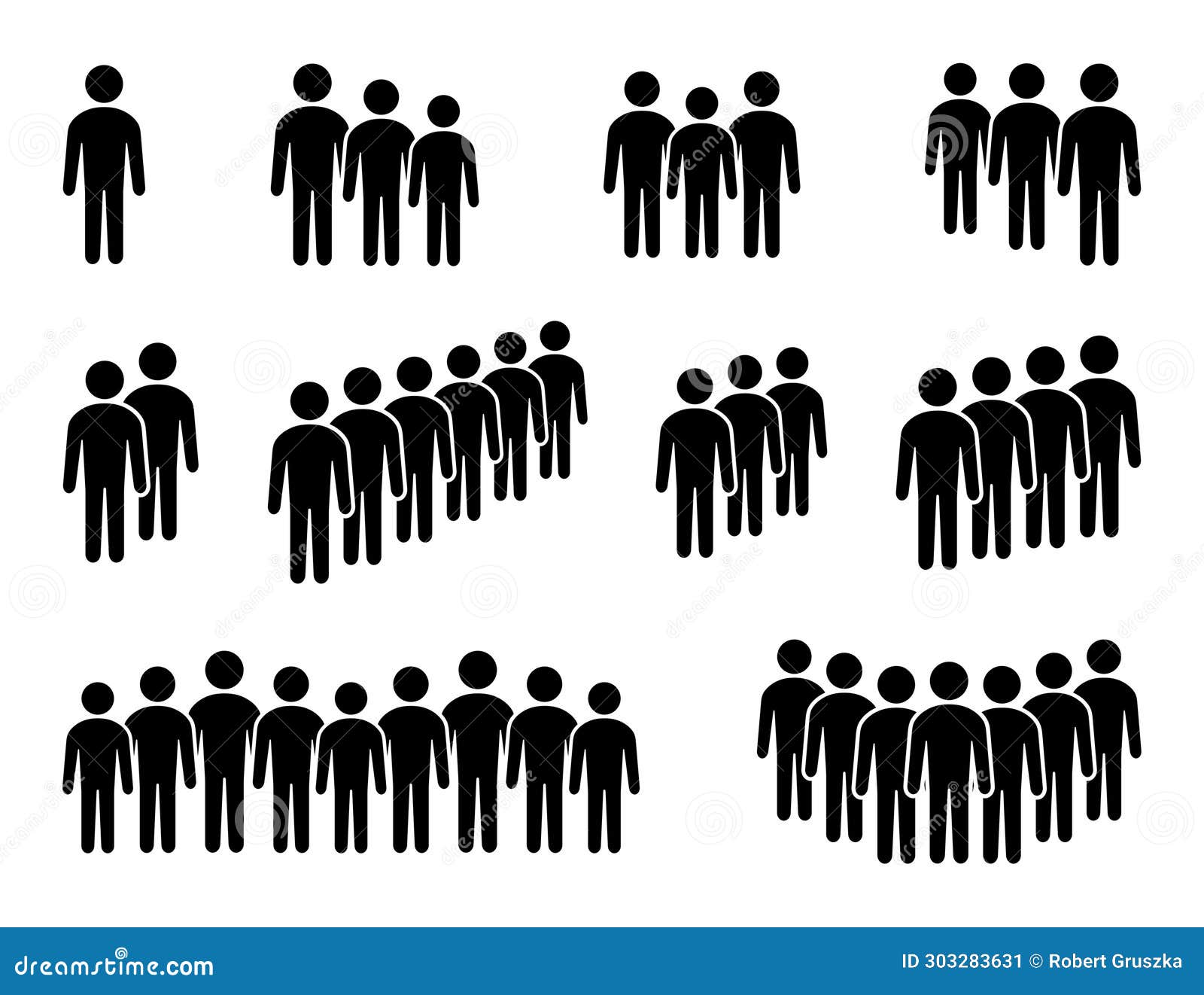 People icon set stock vector. Illustration of crowd - 303283631
