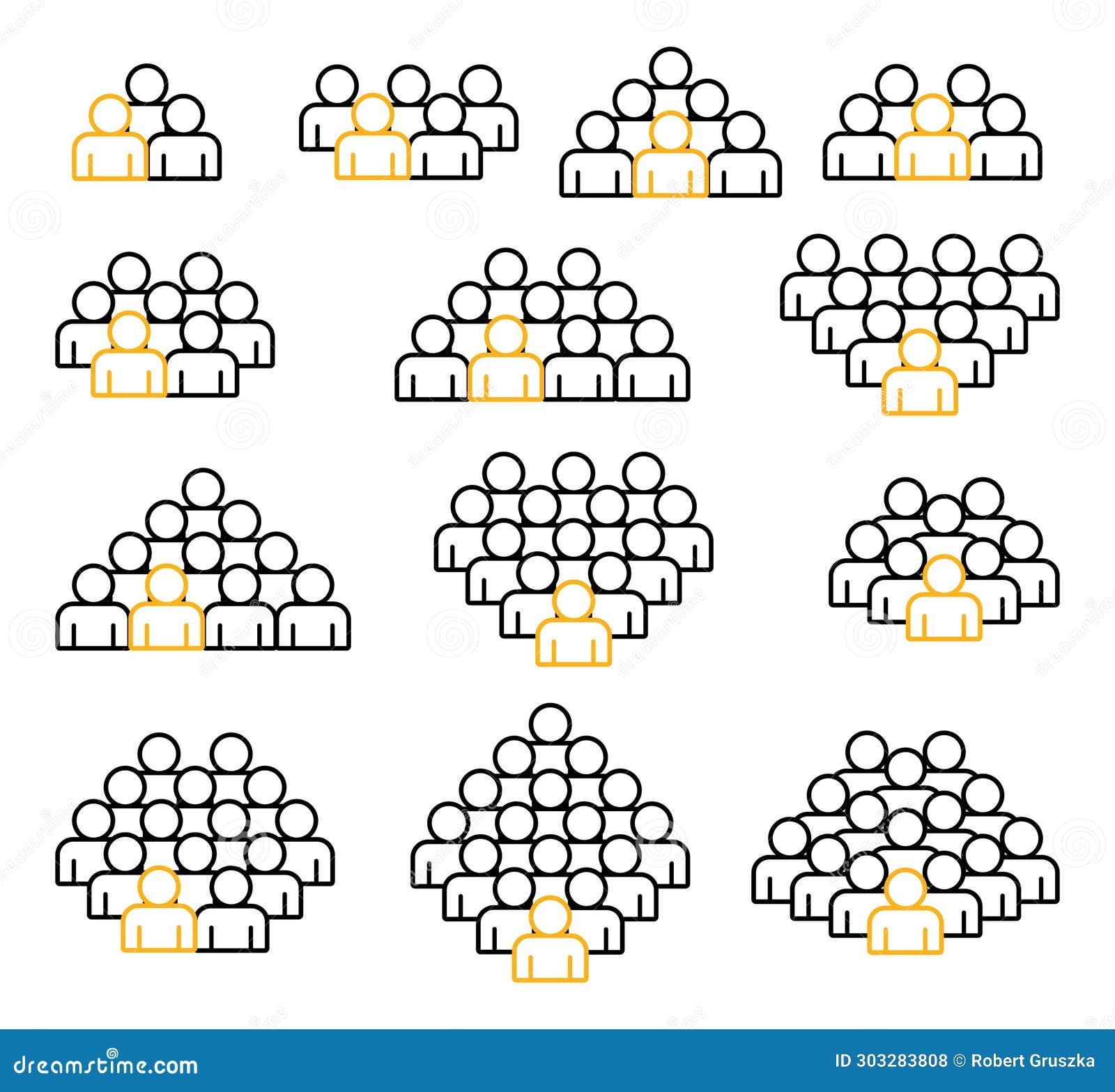 People icon set stock vector. Illustration of crowd - 303283808