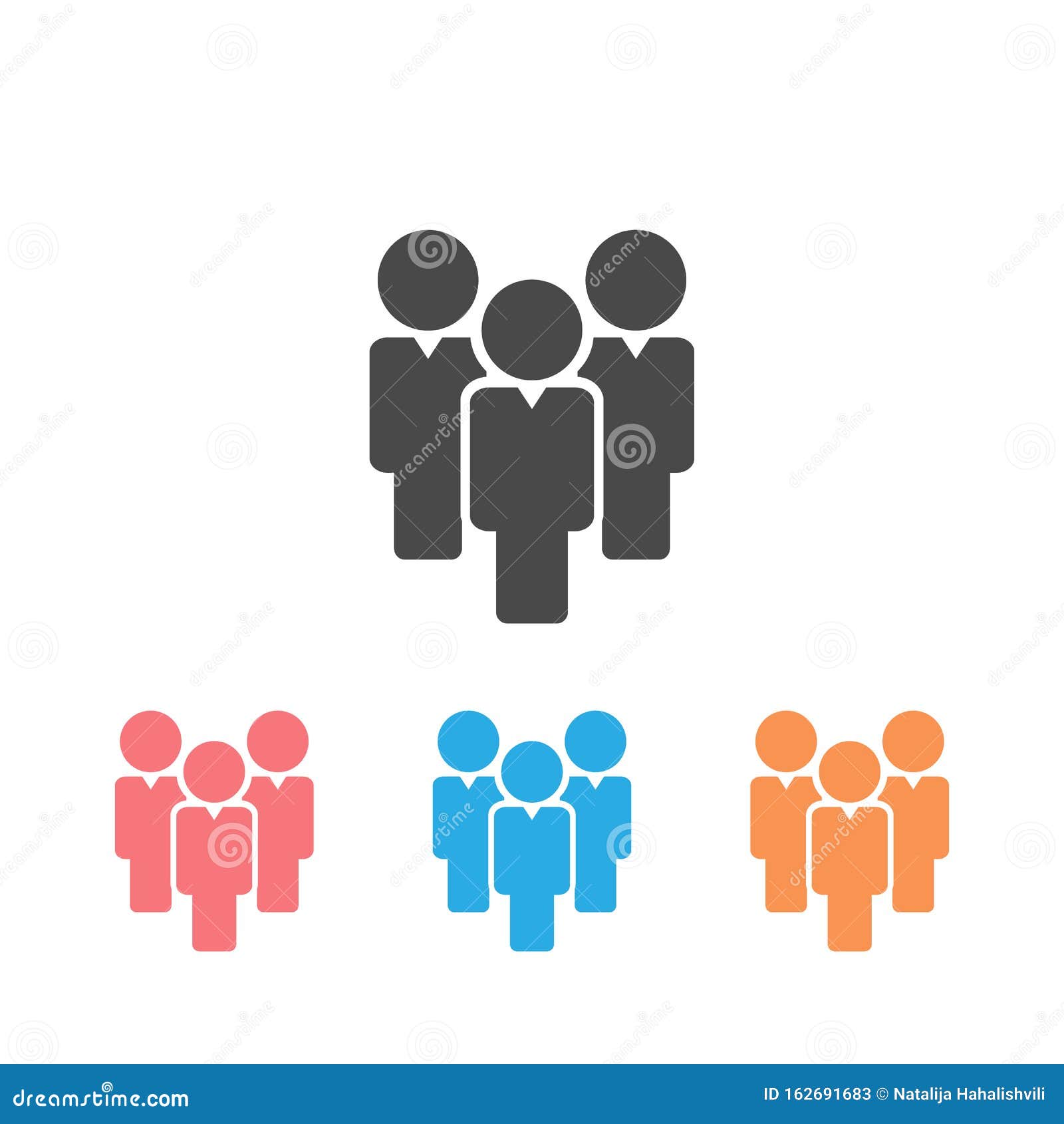 People Icon Set in Flat Style. People Symbol for Your Web Site Design ...