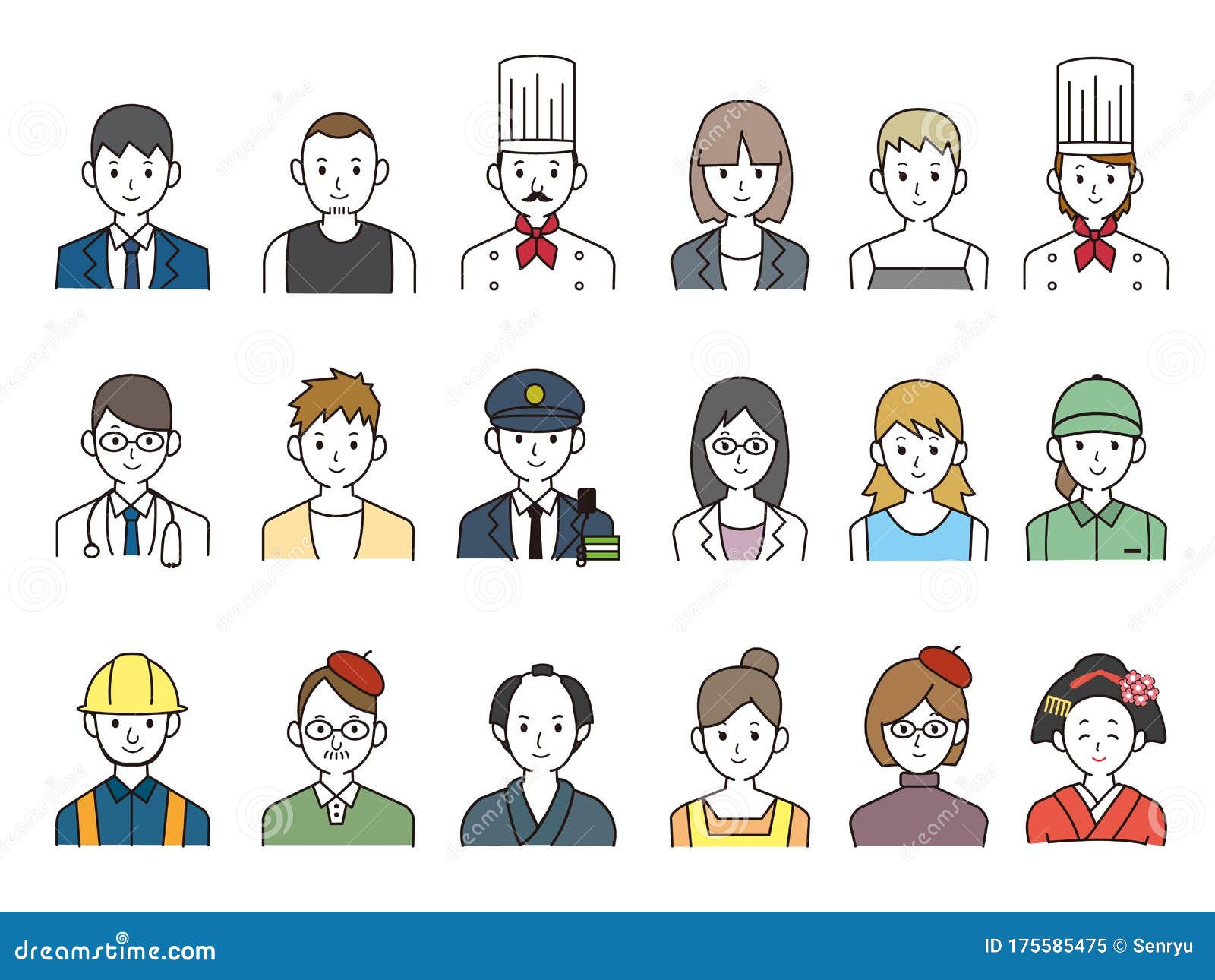 People icon set stock vector. Illustration of japan - 175585475