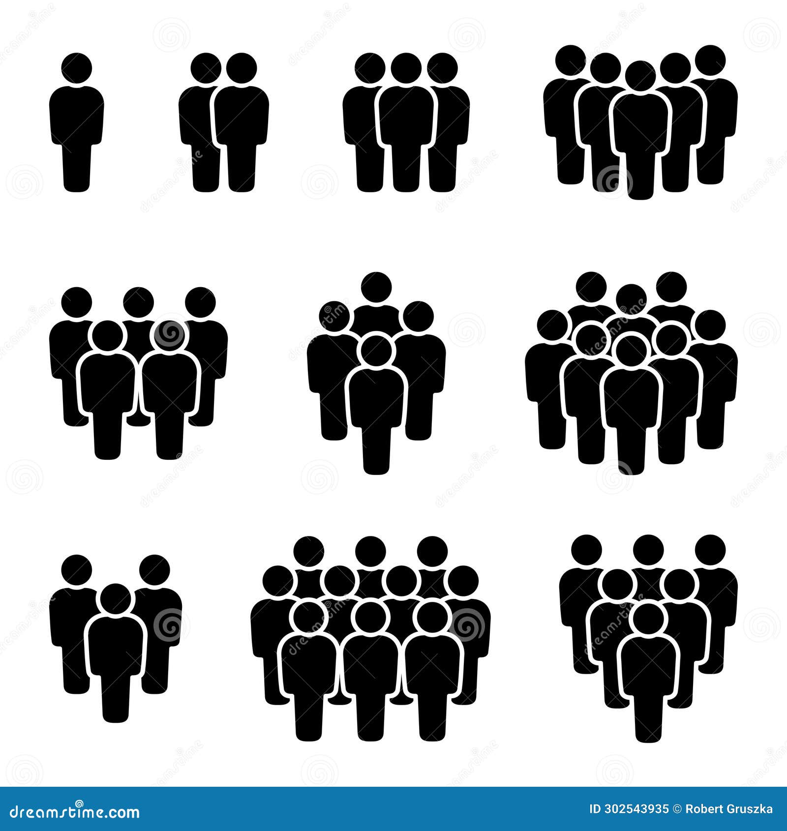 People icon set stock vector. Illustration of person - 302543935