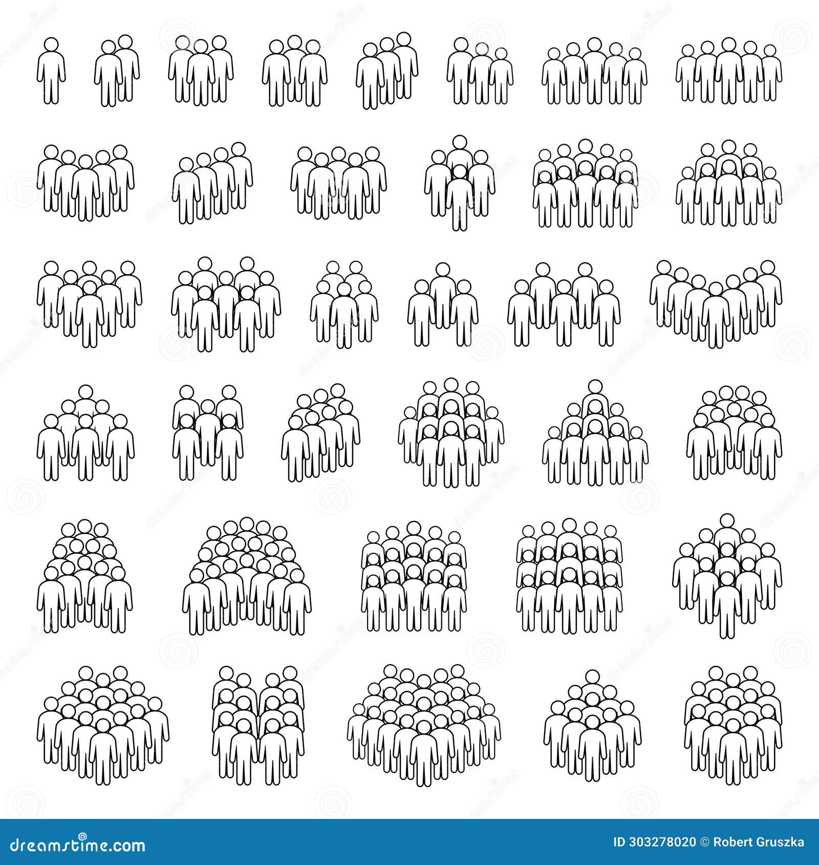 People icon set stock vector. Illustration of team, crowd - 303278020