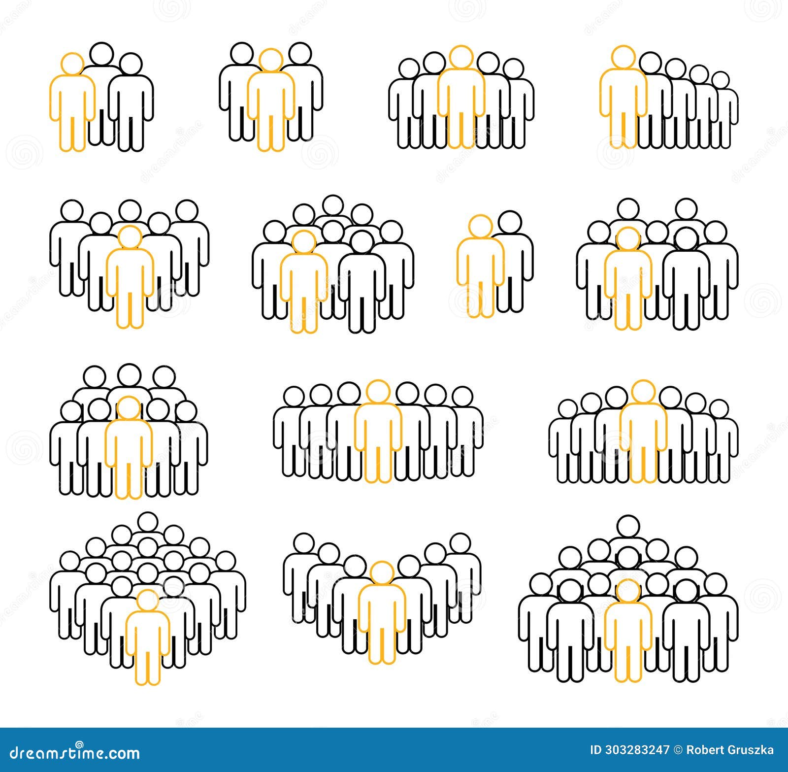 People icon set stock vector. Illustration of leadership - 303283247