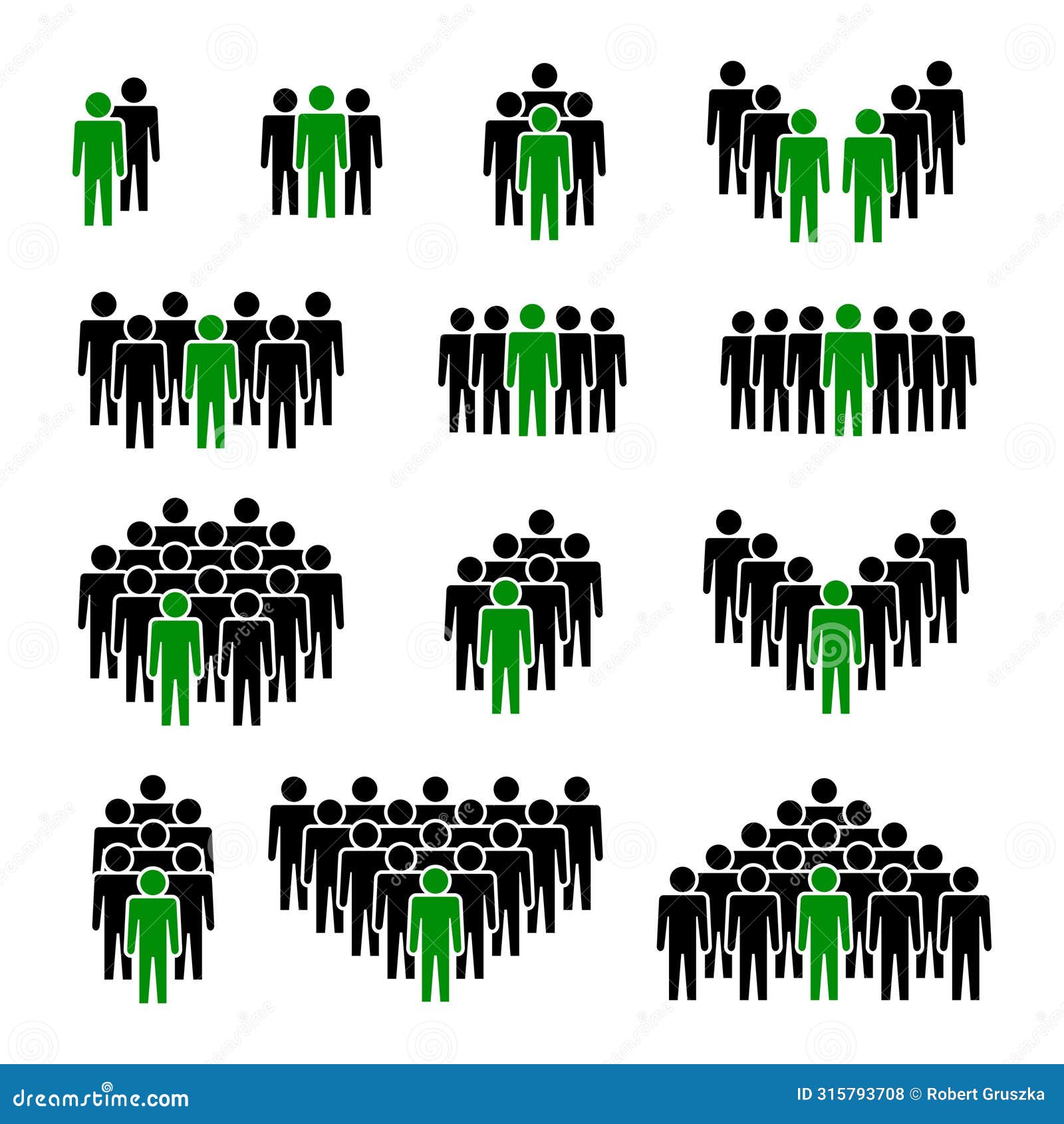 People icon set stock vector. Illustration of green - 315793708