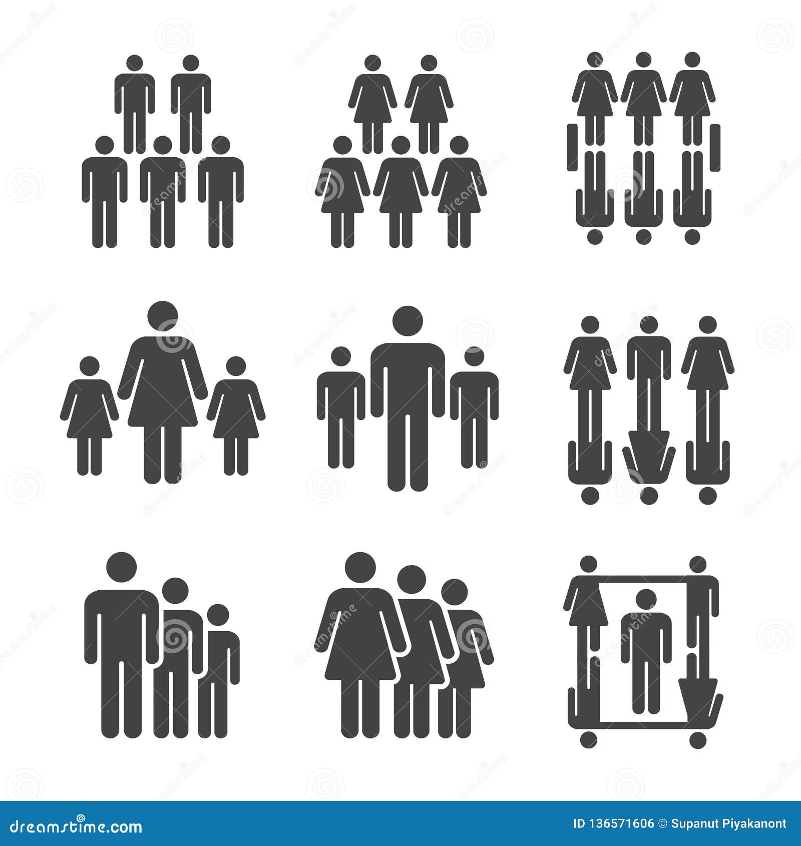 People And Population Icon Set Vector Illustration | CartoonDealer.com ...