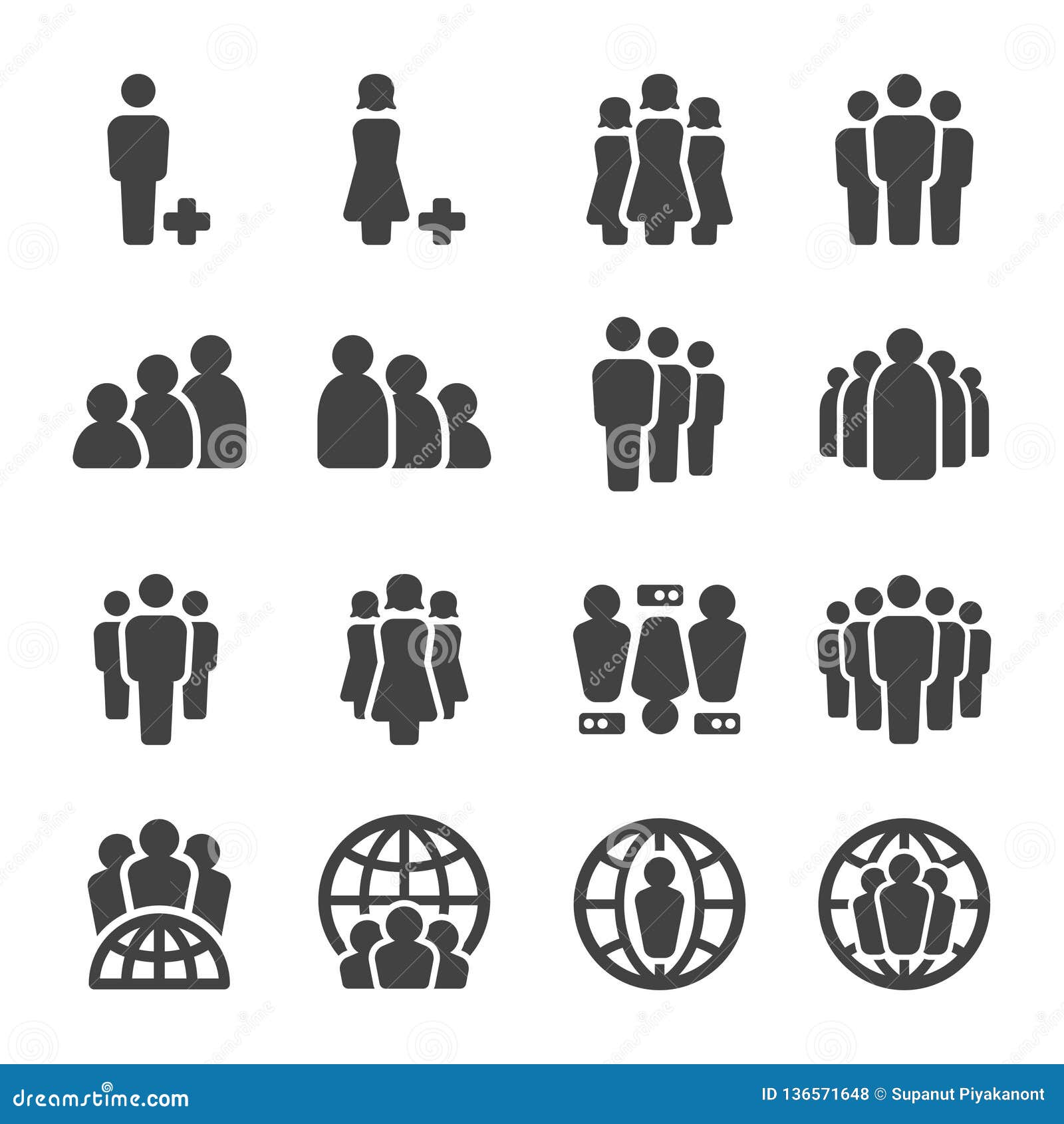 People And Population Icon Set Vector Illustration | CartoonDealer.com ...