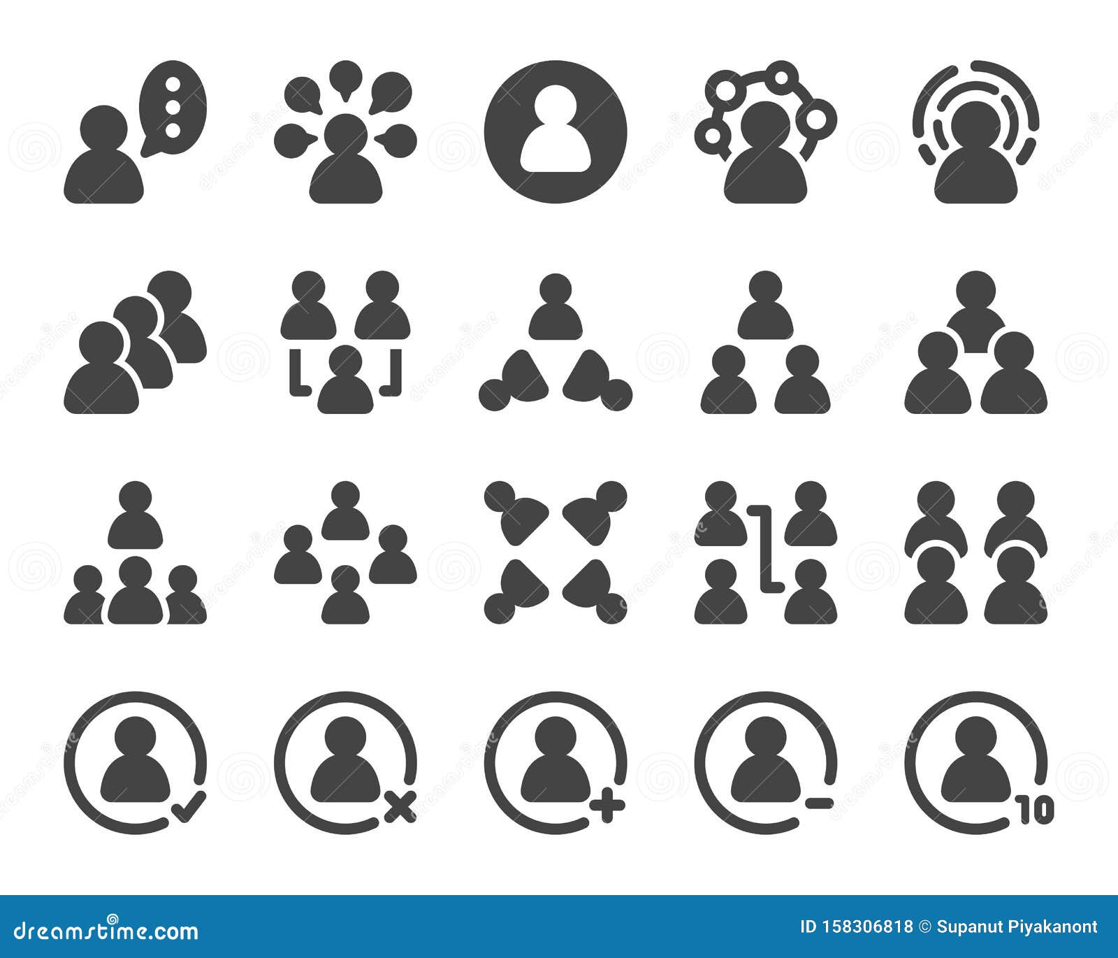 People icon set stock vector. Illustration of person - 158306818