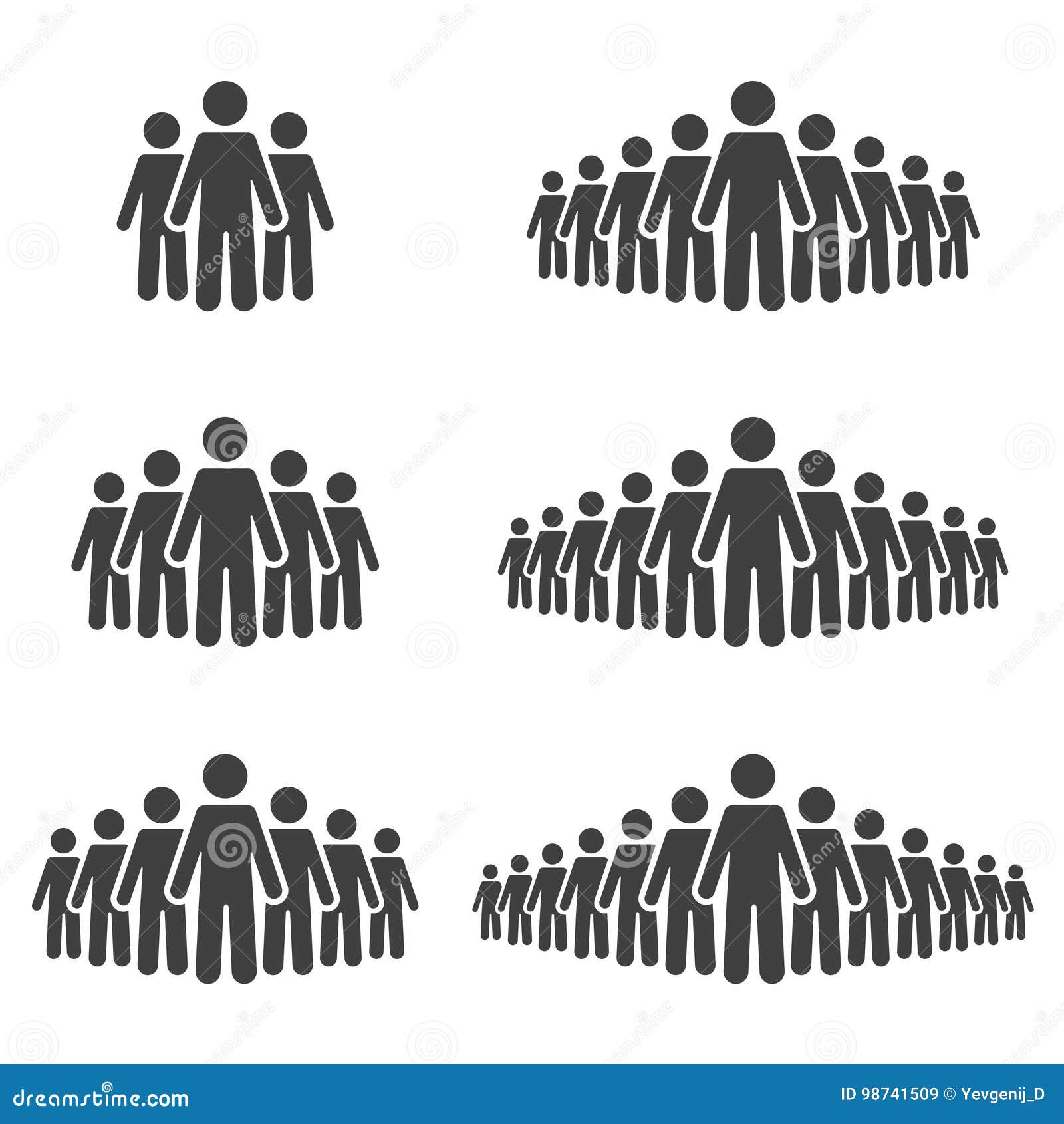 People Icon In Trendy Flat Style Isolated On Blue Background. Crowd ...