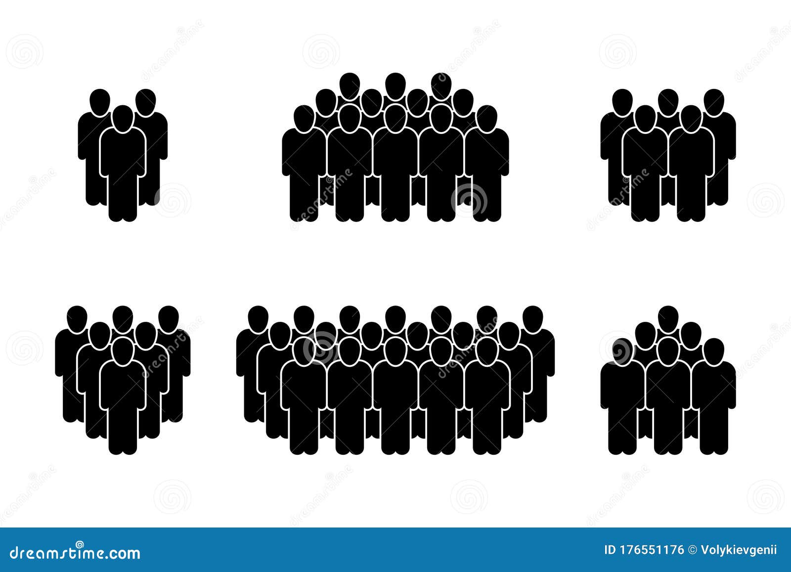 People Icon Set in Trendy Flat Style Stock Vector - Illustration of ...