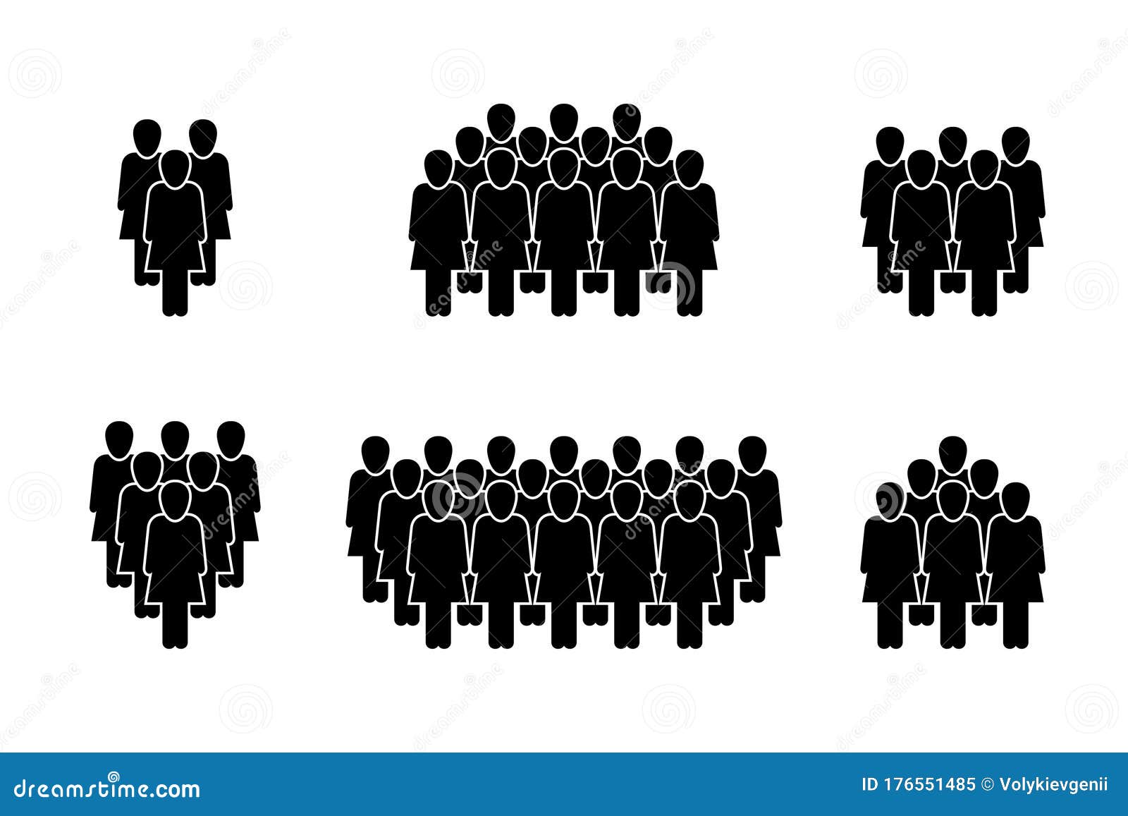 People Icon Set in Trendy Flat Style Stock Vector - Illustration of ...